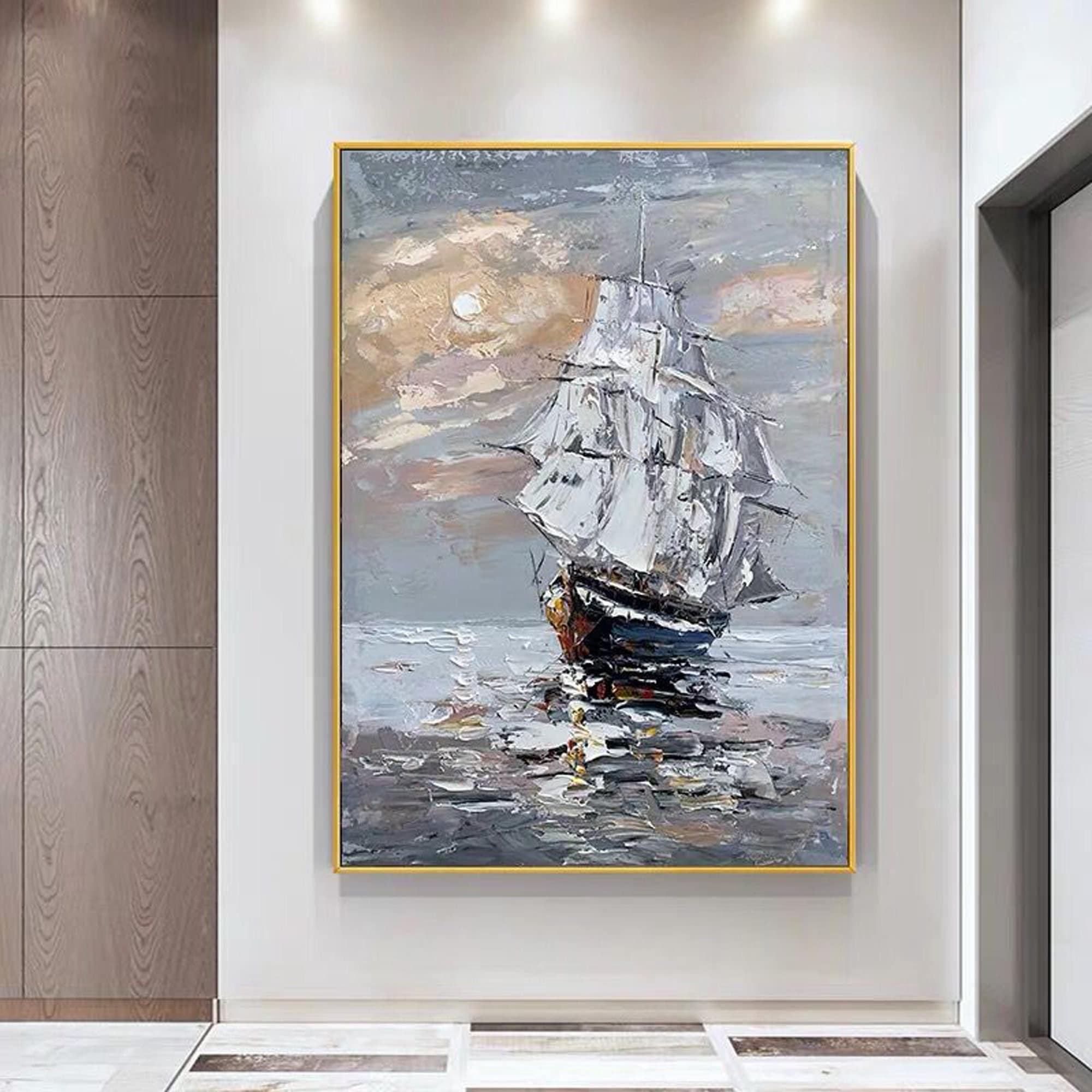 Abstract Sailboat Painting