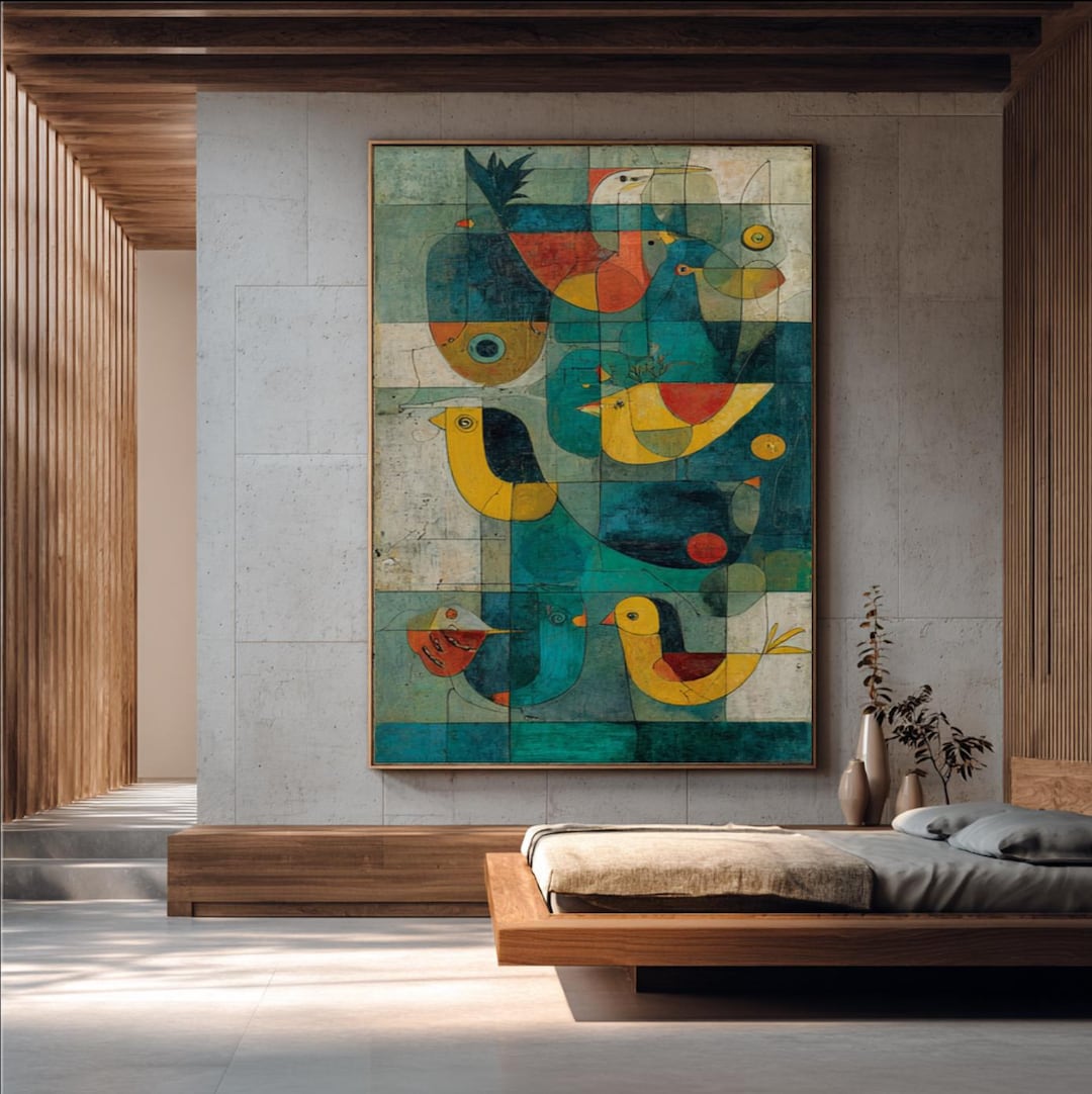 Picasso Style Bird Oil Painting: Colorful Modern Wall Art - Etsy