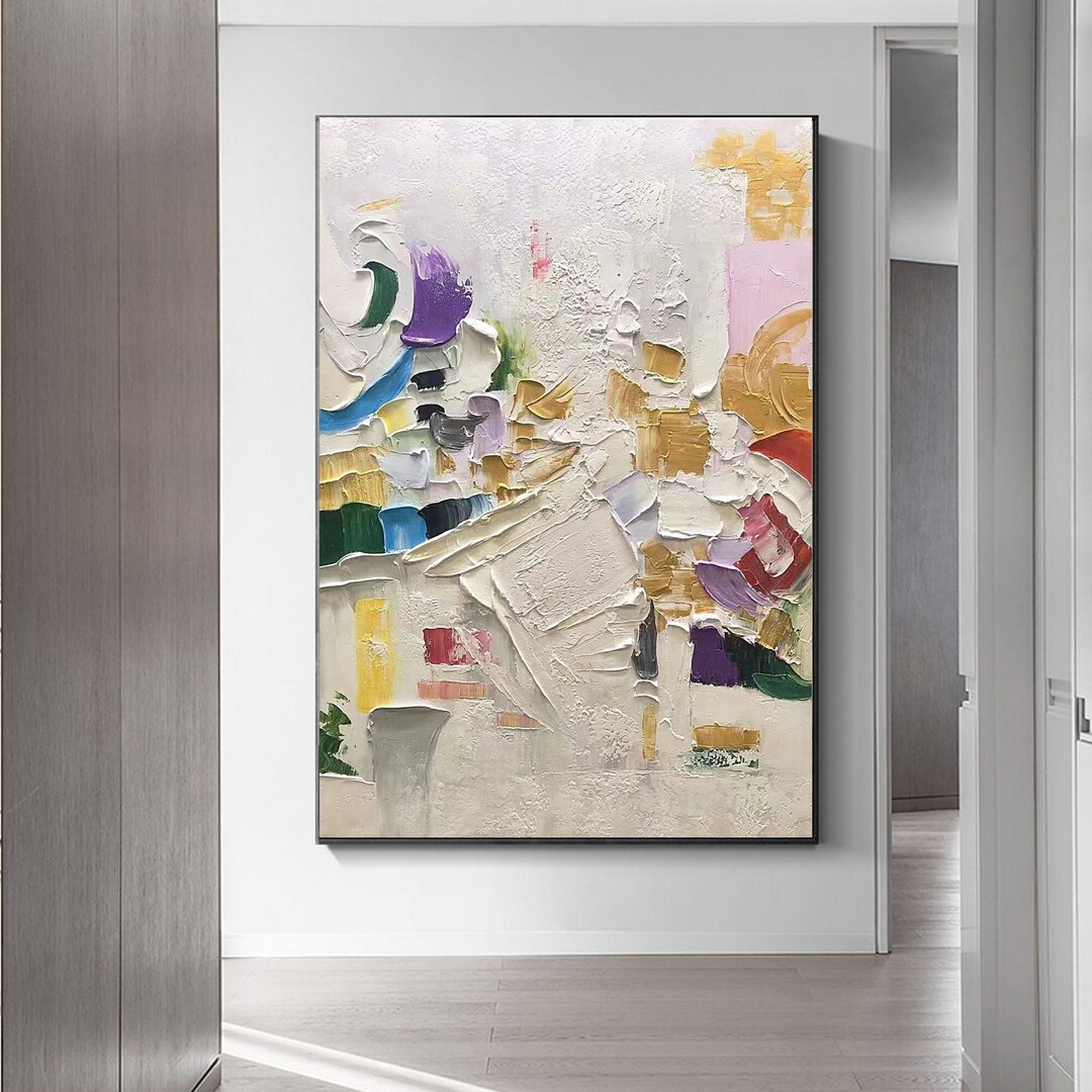 Large Colorful Abstract Painitng Texture Abstract Painting Colorful ...