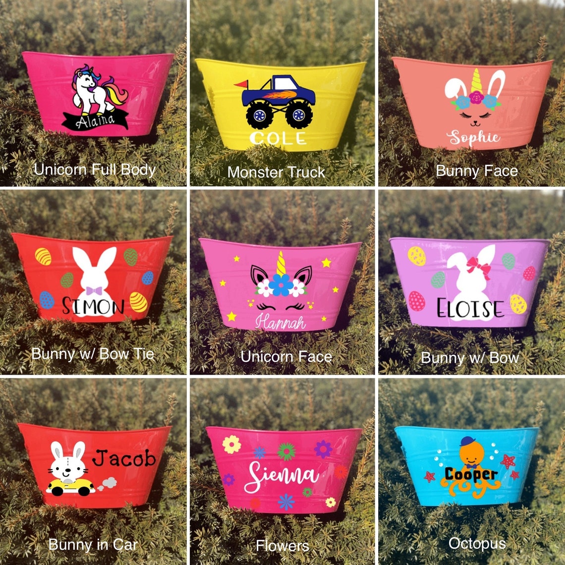 Custom Character Personalized Easter Bucket Personalized | Etsy