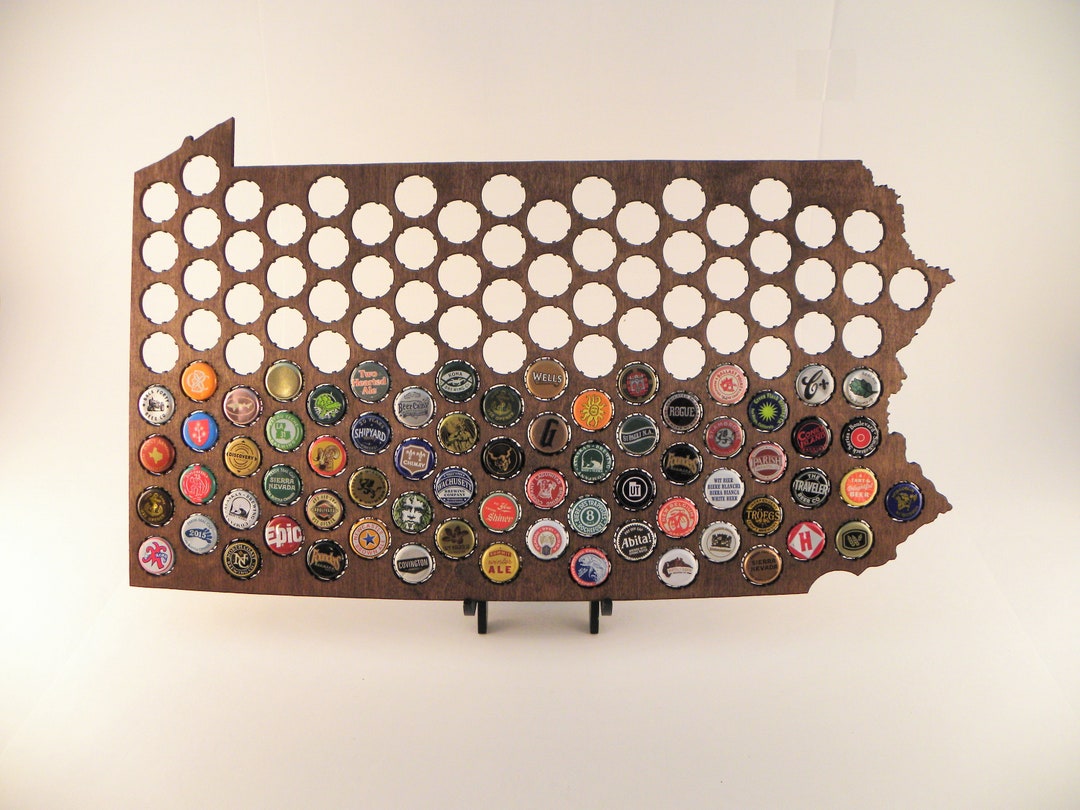 Pennsylvania Beer Cap Map - Etsy