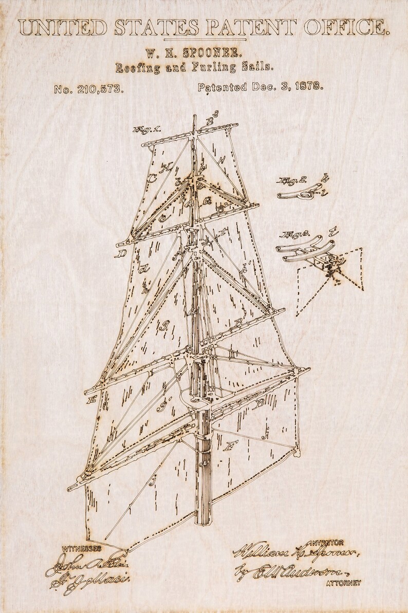 Ship's Sail Patent Print - Etsy