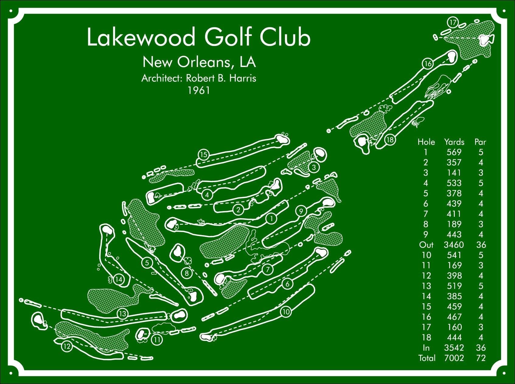Lakewood Golf Course Map - Etsy