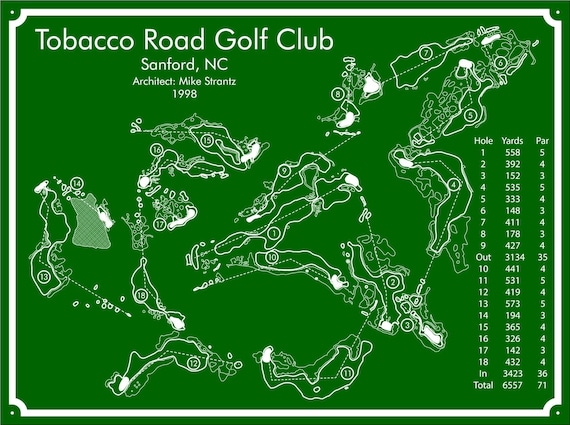 Tobacco Road Golf Course Map - Etsy
