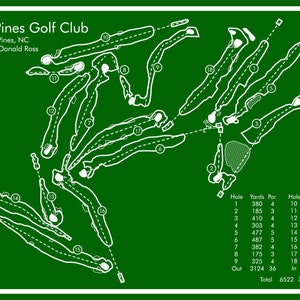 Mid Pines Golf Course Map - Etsy