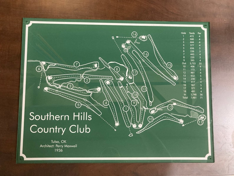 Colonial Country Club Golf Course Map - Etsy