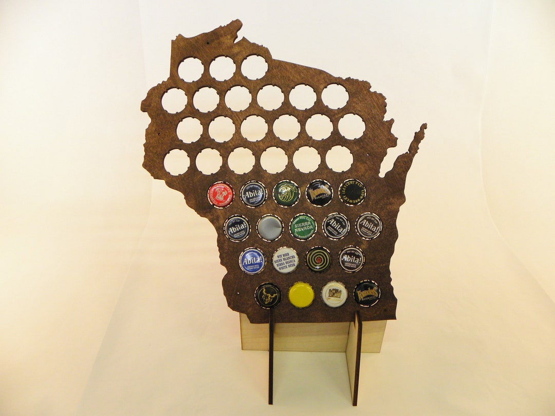 Wisconsin Beer Cap Map - Etsy