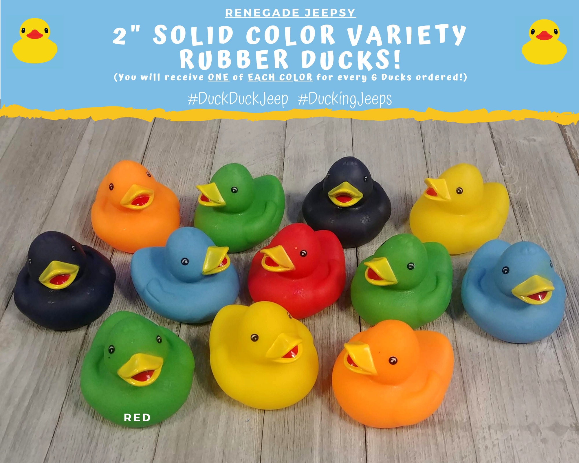 2 Inch Solid Color Rubber Ducks with or without Printed | Etsy