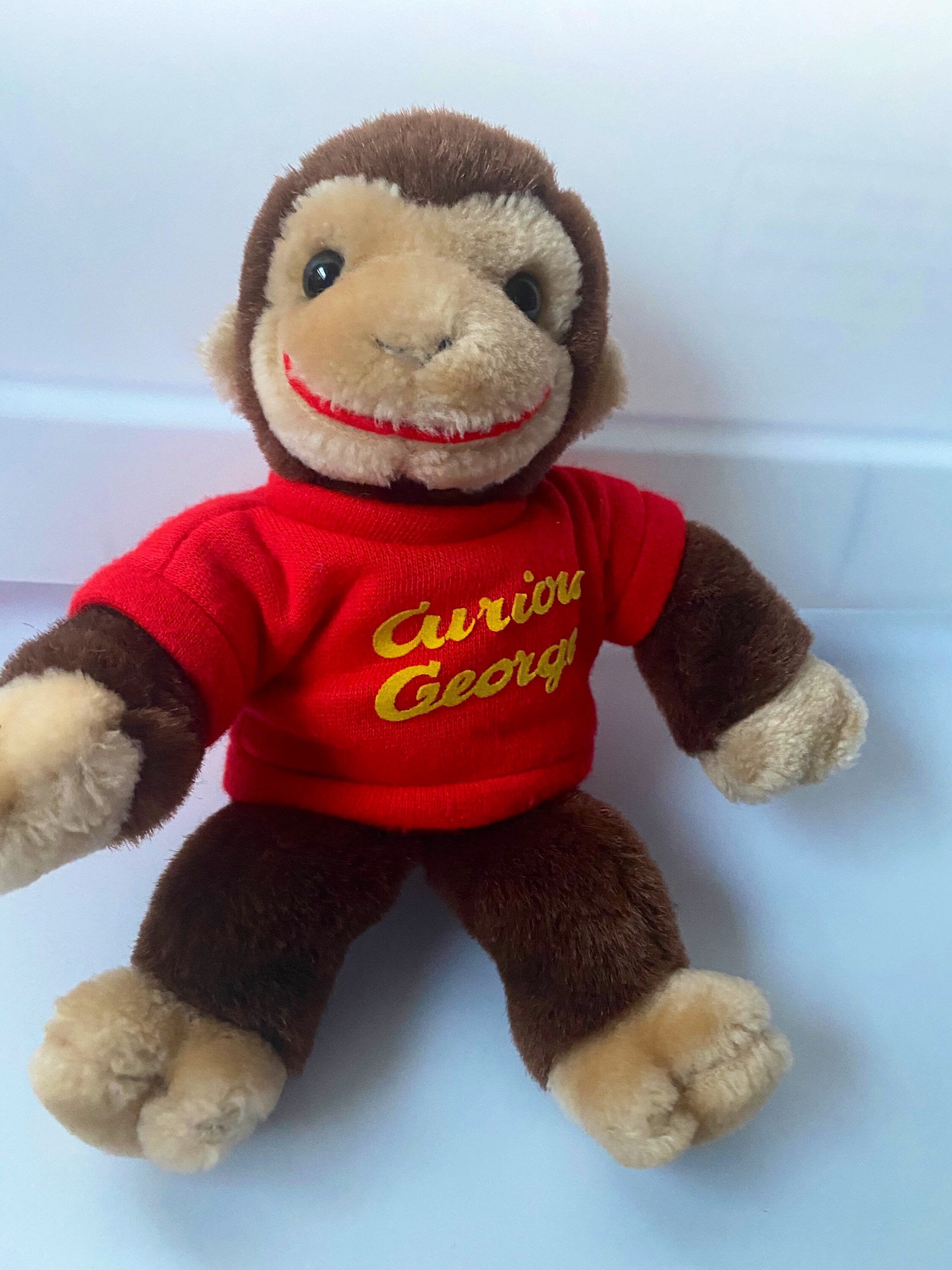Curious George in Red Shirt, Gund, Vintage Plush - Etsy