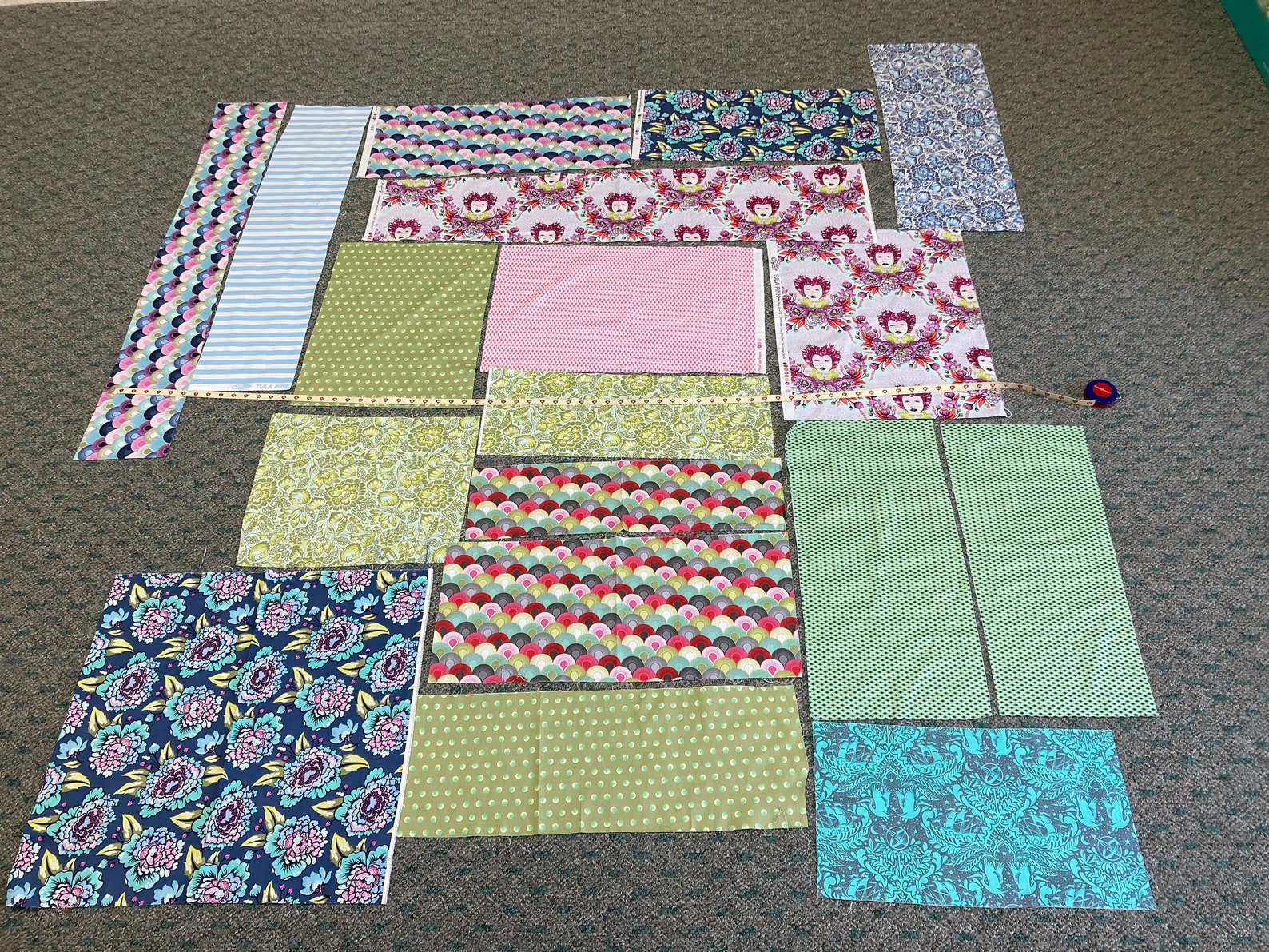 OOP Tula Pink Fabric - Elizabeth Collection Scrap Pack - Large Pieces ...