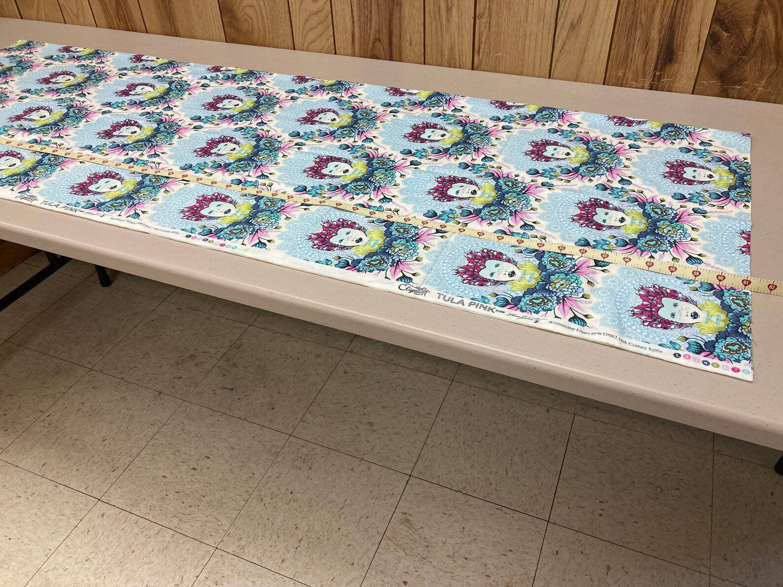 OUT OF PRINT - Tula Pink Fabric - Elizabeth 16th Century Selfie - Sky ...
