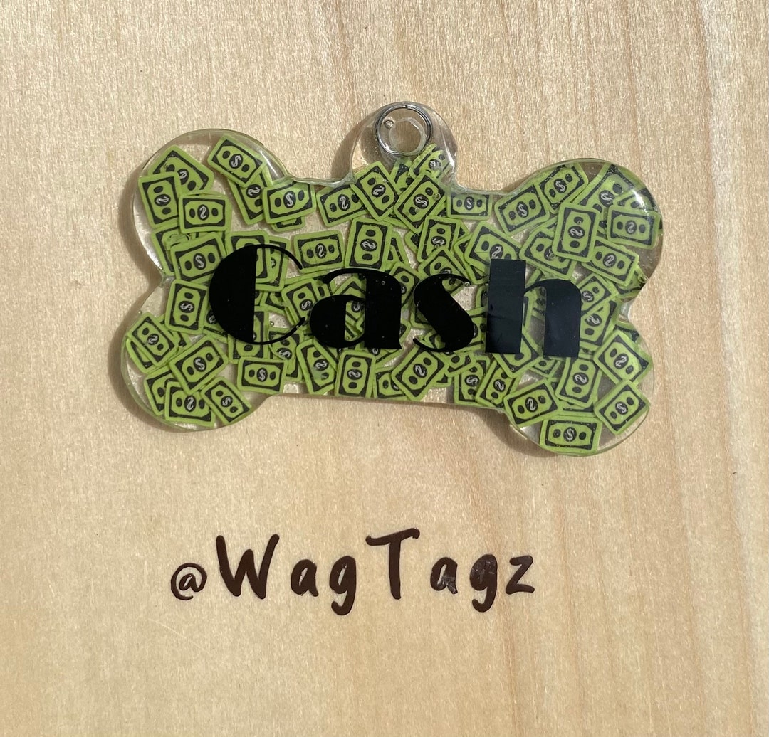 Cash Money Resin Pet Dog ID Tag - Etsy