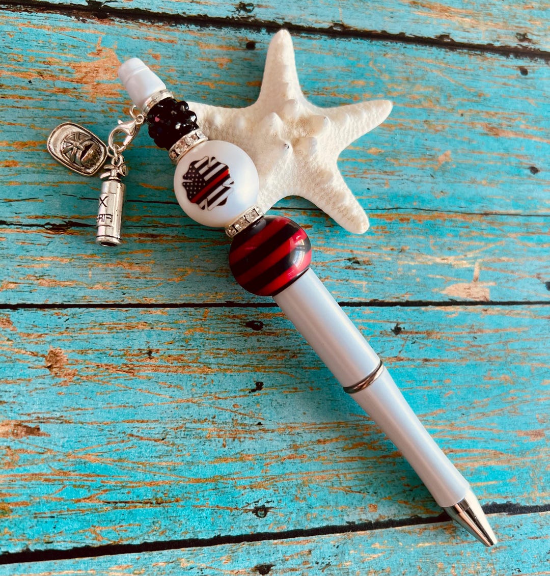 Fire Fighter Beaded Ball Point Pen - Etsy