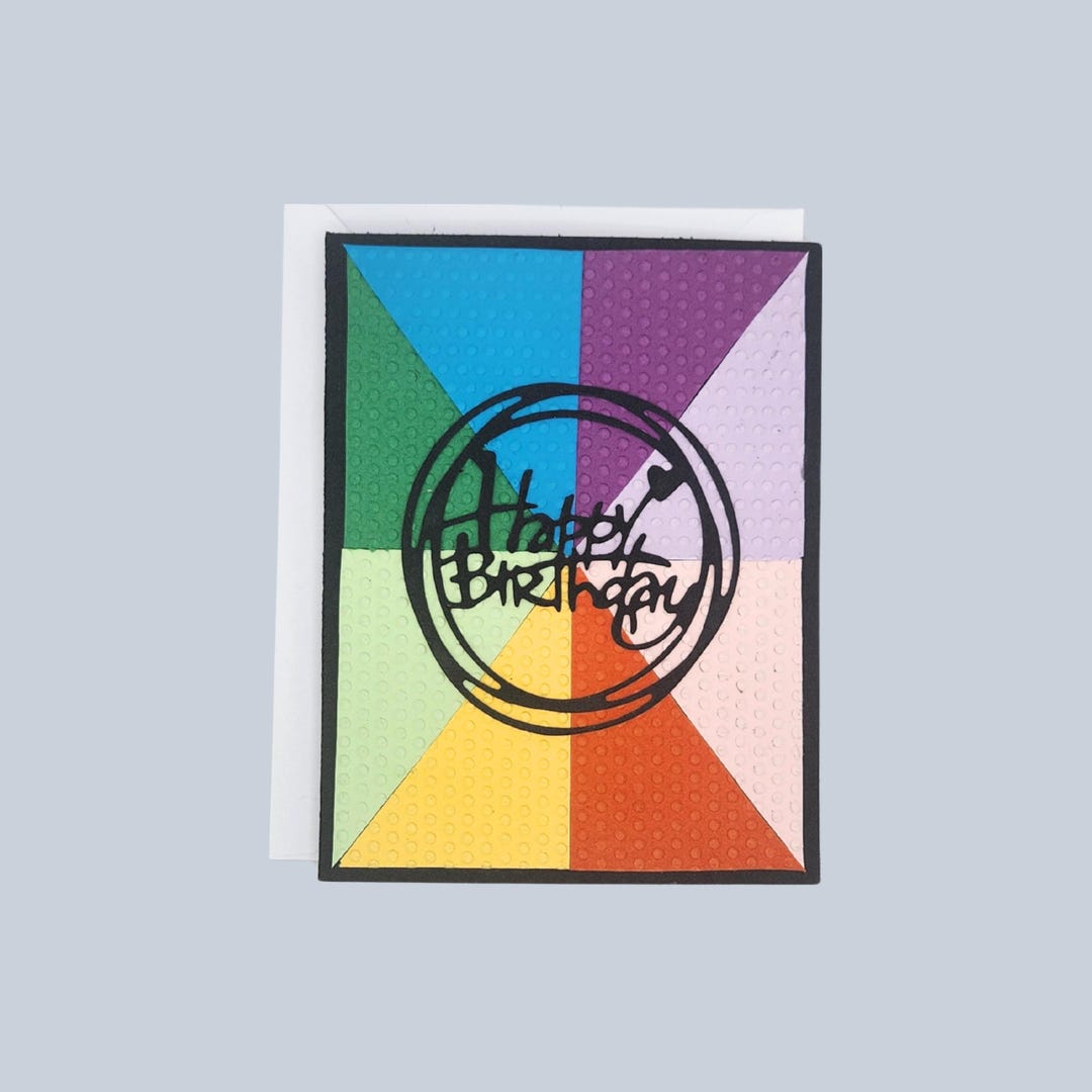 Colorful Birthday Card – Handmade Rainbow Geometric Design With ...