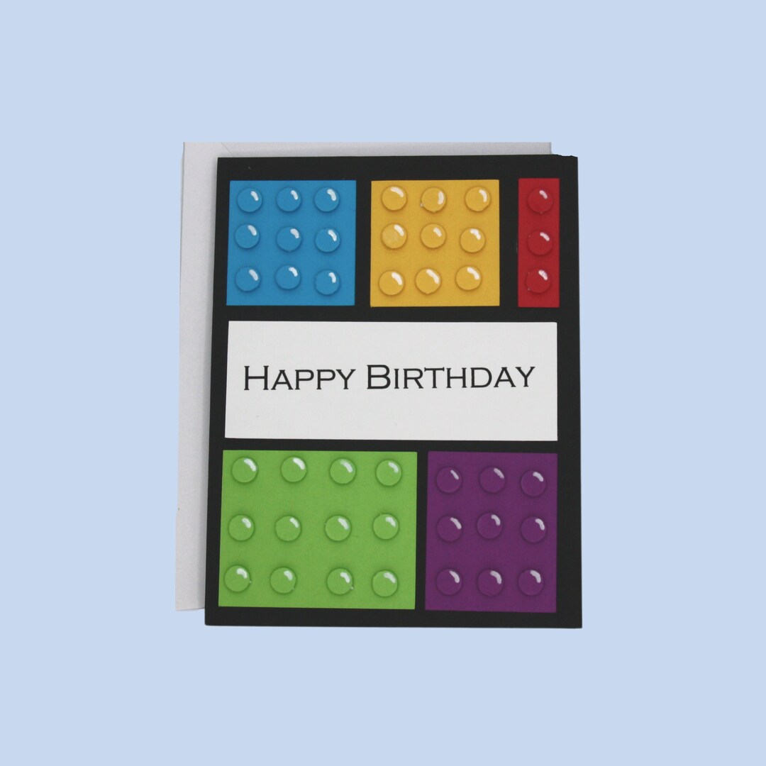 Block Inspired Birthday Card - Etsy