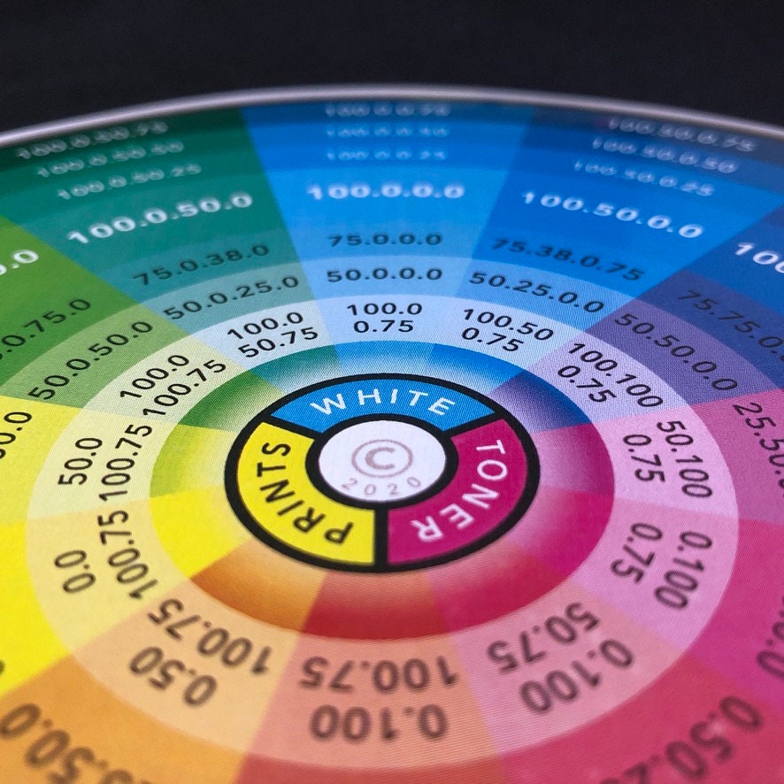 CMYK Colour Wheel Print Test Swatch Chart, Digital File Download for ...