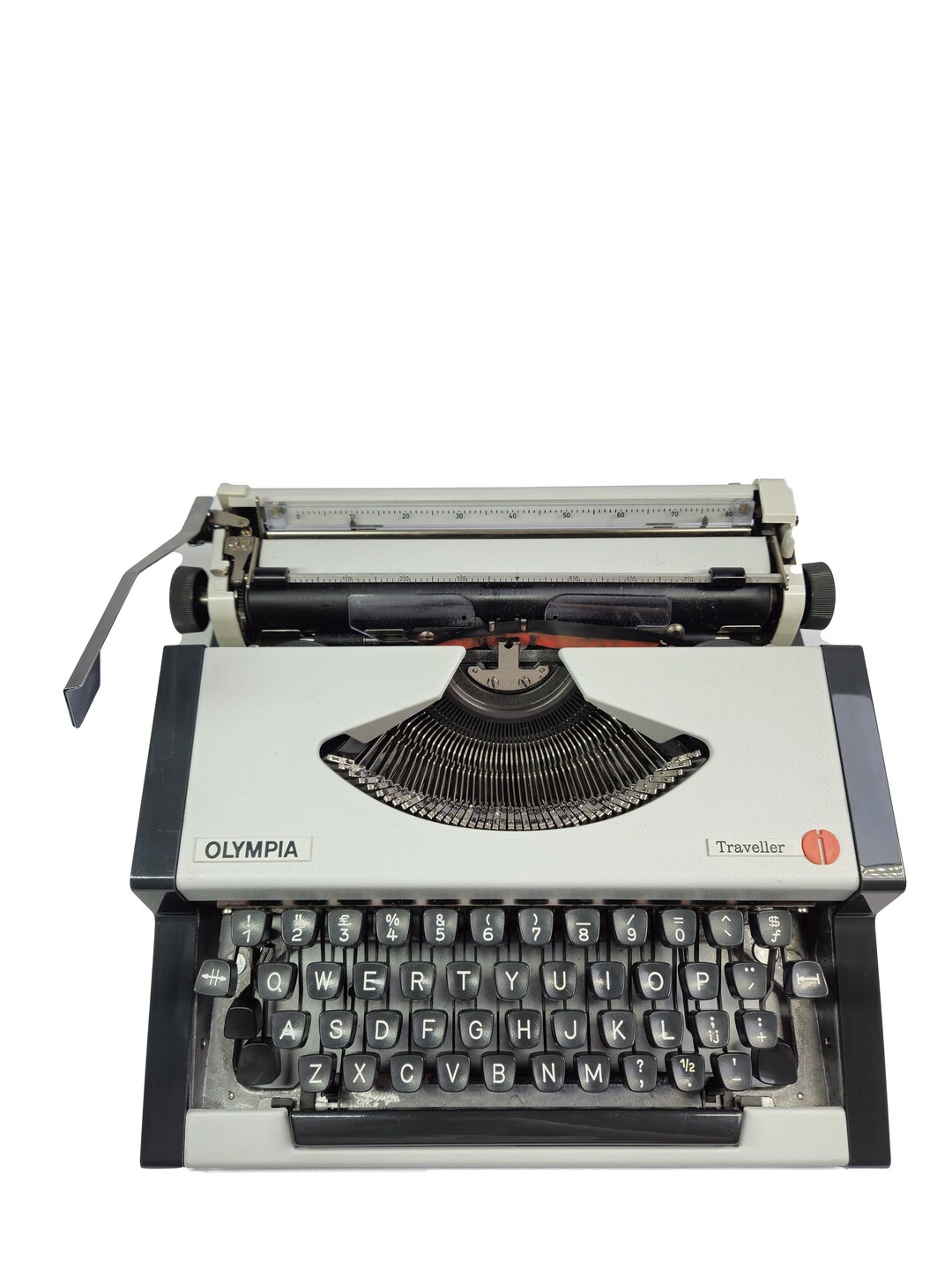 Vintage Olympia Traveller Deluxe 1970s Typewriter White and Black Fully ...