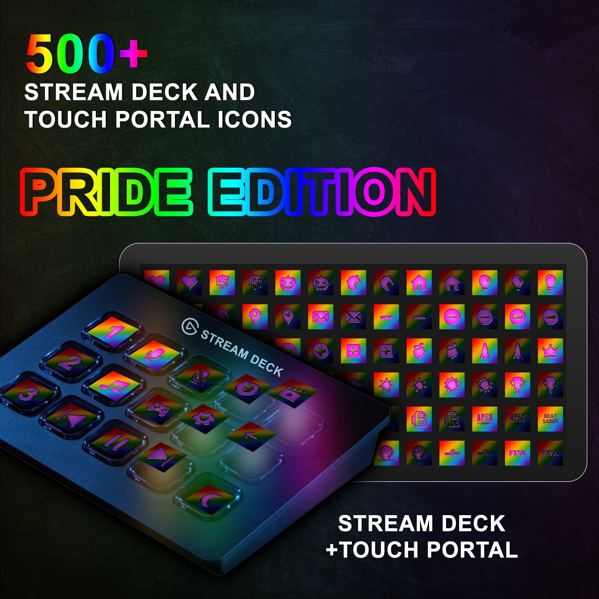 500 Stream Deck And Touch Portal Icon Set Pride Month Design Stretch