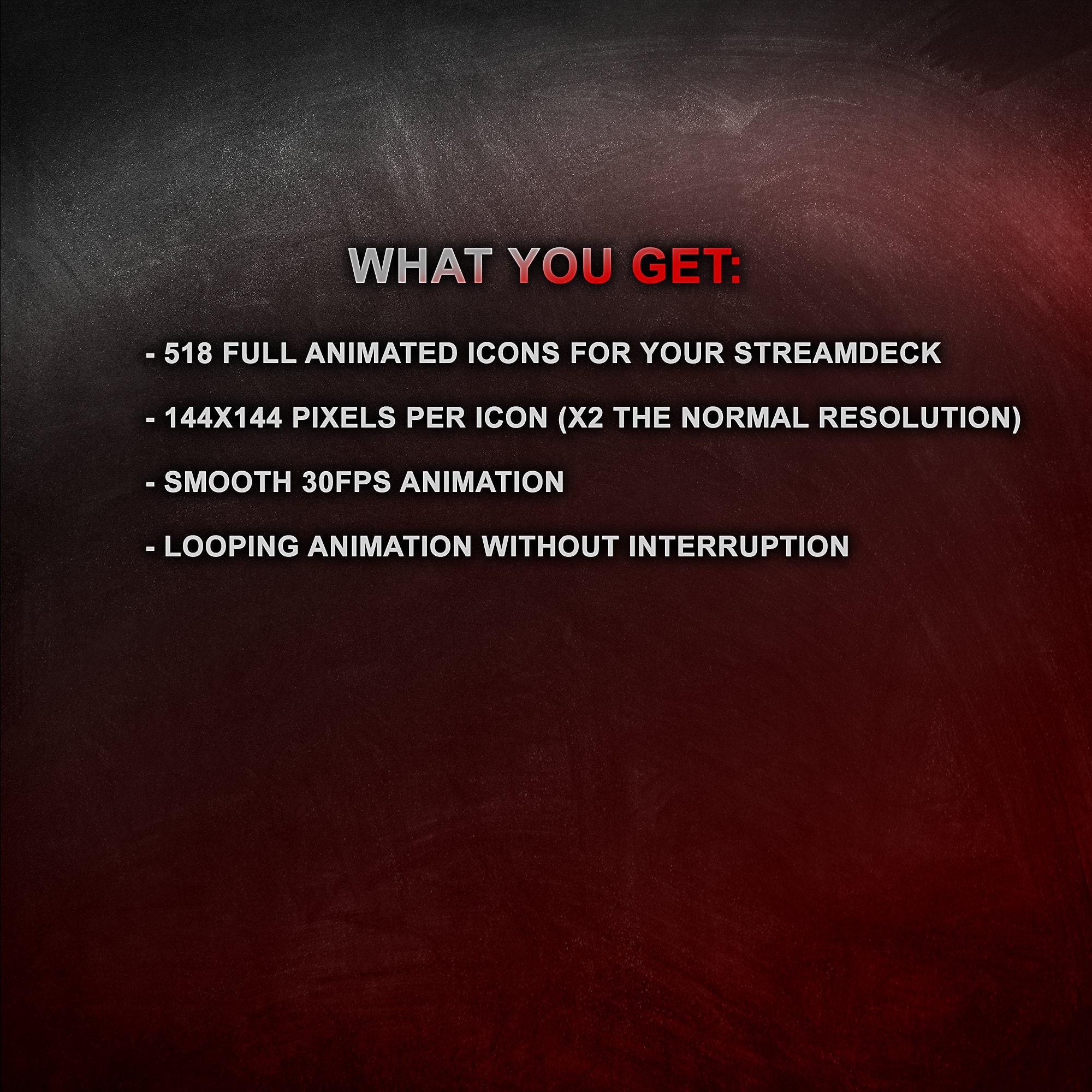 500+ Animated Stream Deck and Touch Portal Icon Set RED & White/grey Smoke Sparks | Stretch Deck ...