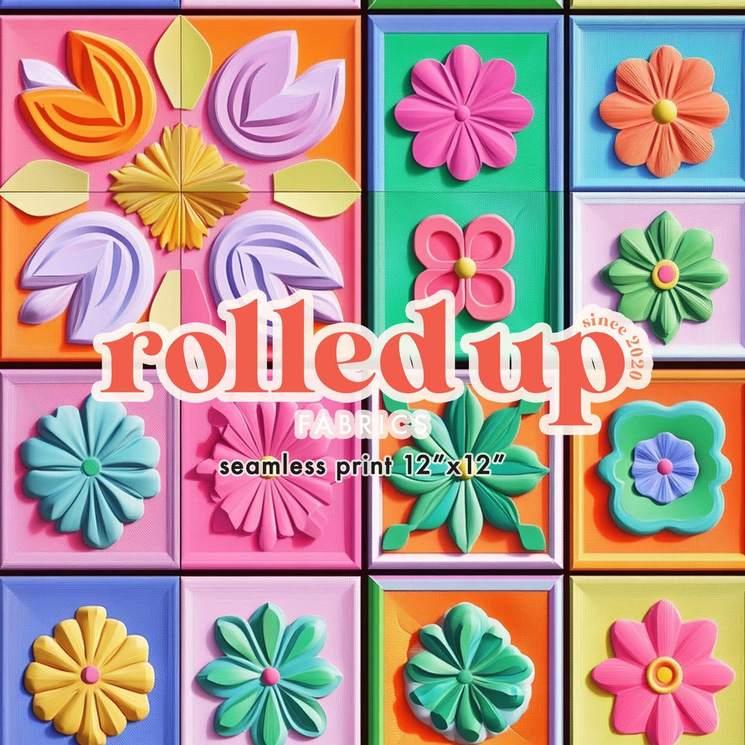 Retro 3d Flower Seamless Print - Colourful Digital Paper Print Pattern ...