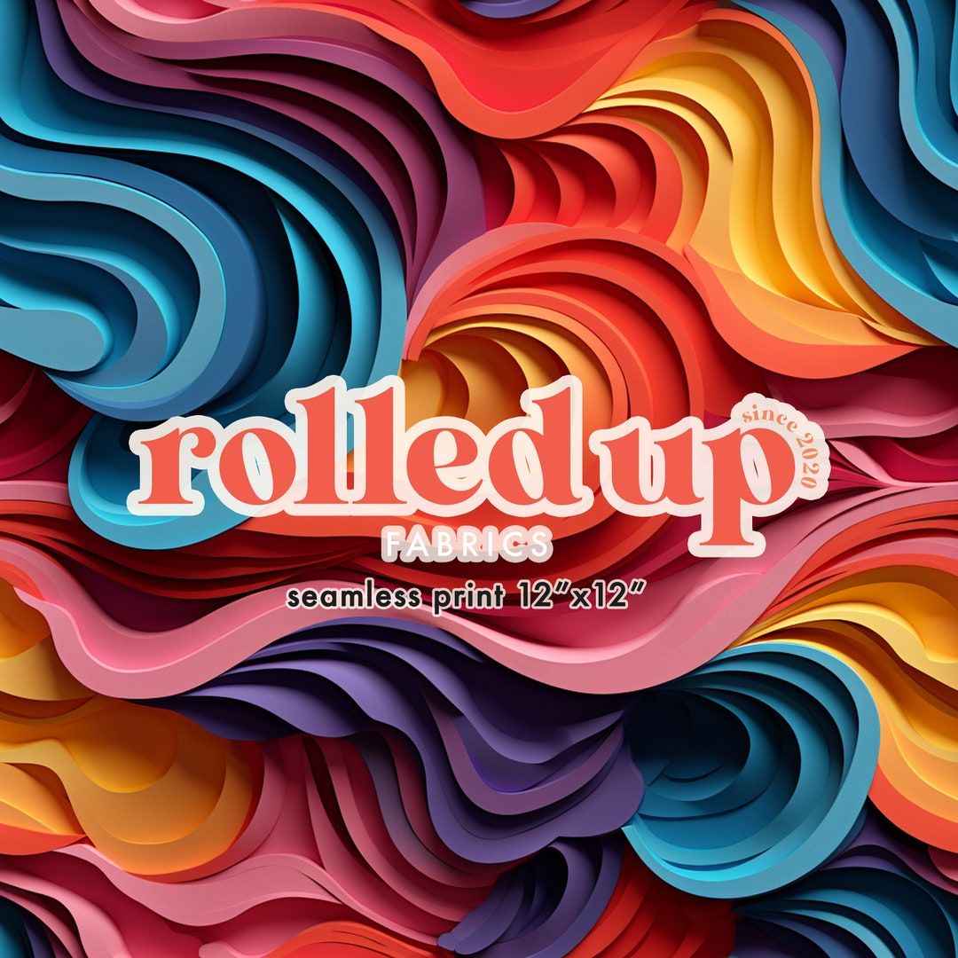 Rainbow Paper Seamless Print - Layered Digital Paper, Paper Effect ...