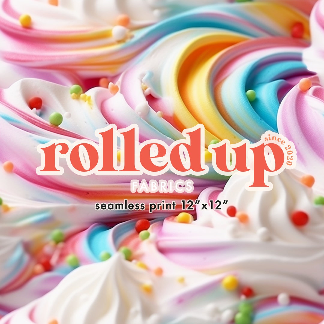 Whipped Cream Seamless Print - Digital Paper, Pastel Ice Cream, Print ...
