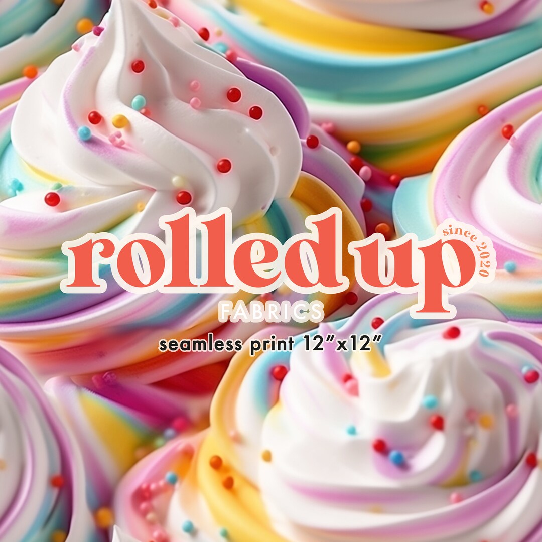 Whipped Cream Seamless Print - Digital Paper, Pastel Ice Cream, Print ...