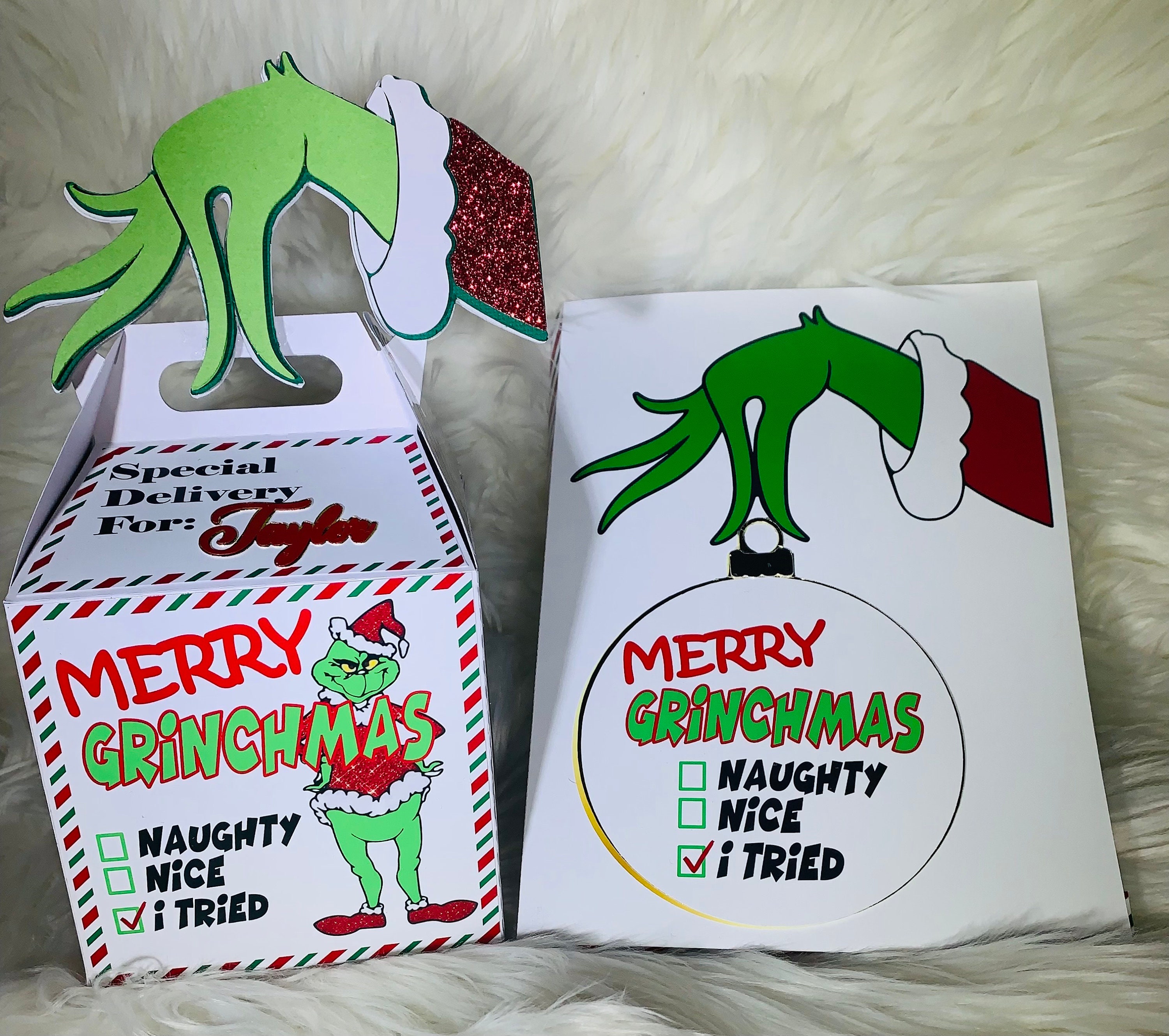 Grinch Party Favor Box and Paint/coloring Kit Grinch Box - Etsy