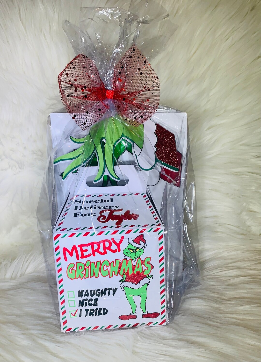 Grinch Party Favor Box and Paint/coloring Kit Grinch Box - Etsy