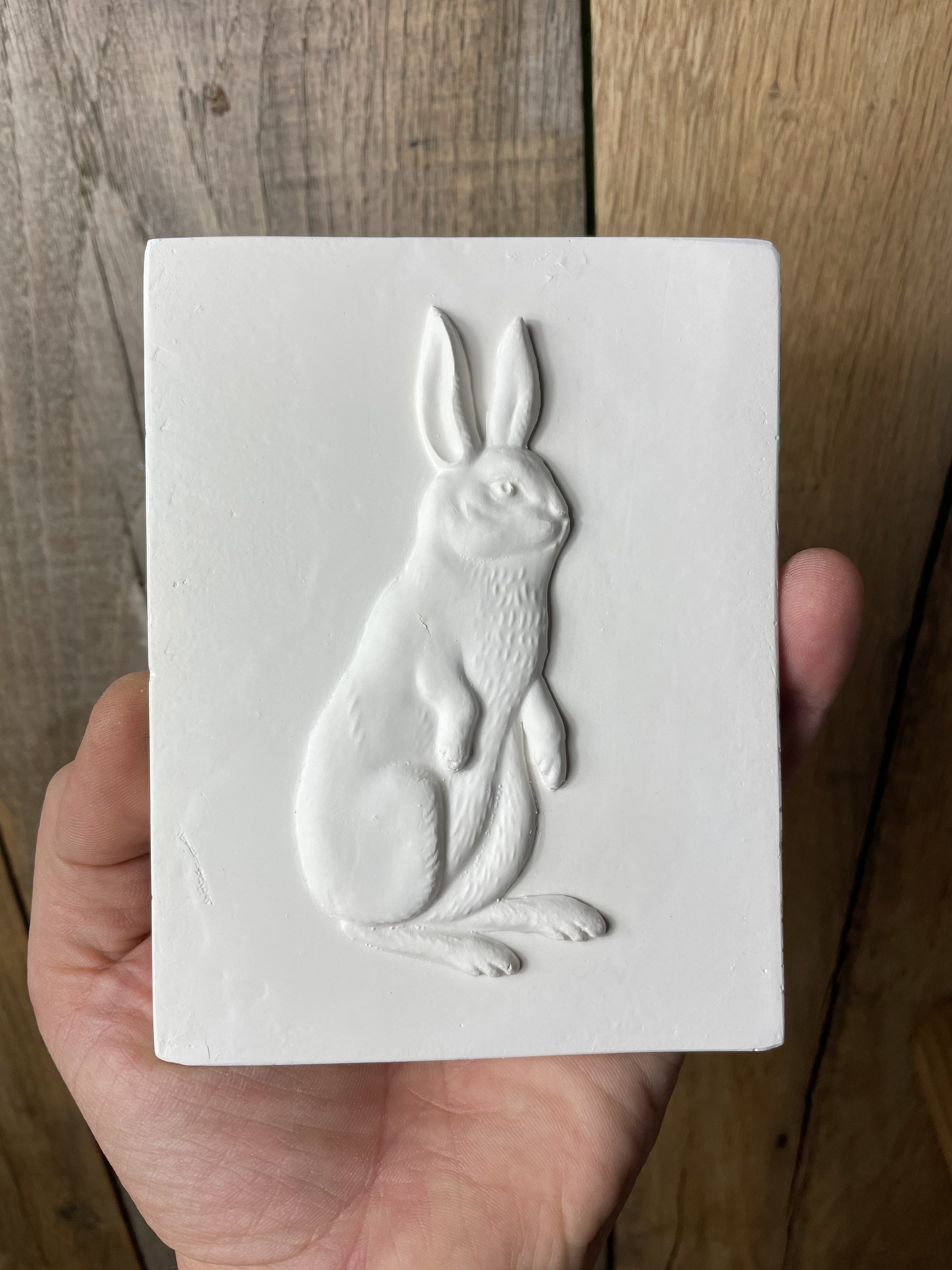 Rabbit, Decorative Tile, Plaster Cast, Wall Art, Cottage, Nature - Etsy