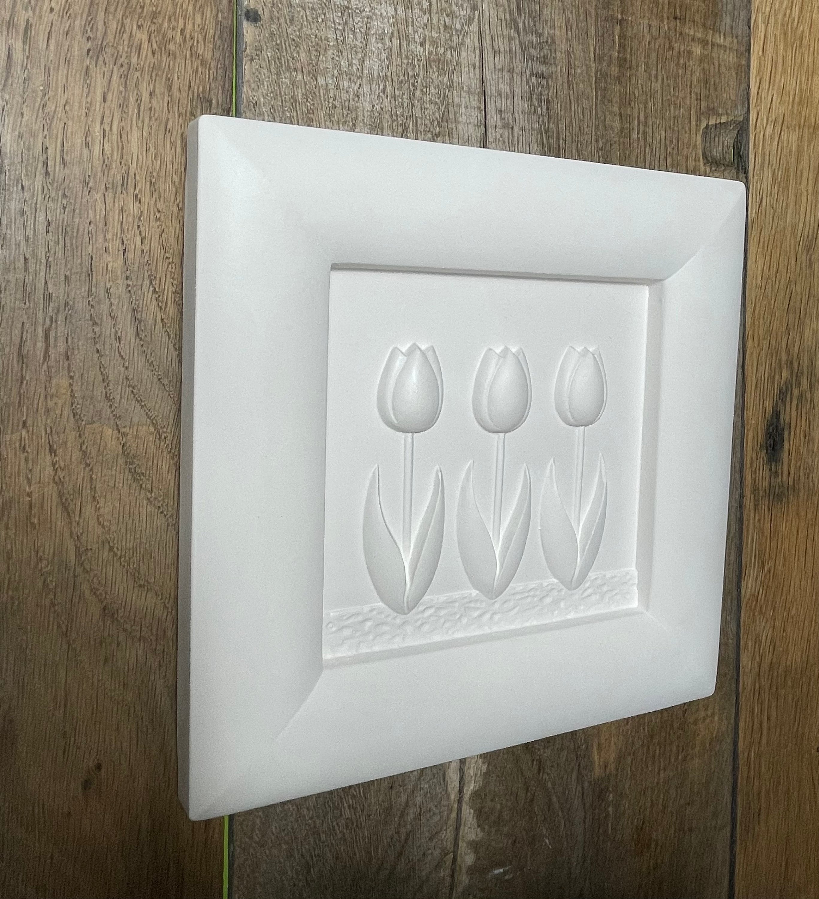 Tulips Plaster Plaque Plaster Cast Wall Art Garden - Etsy