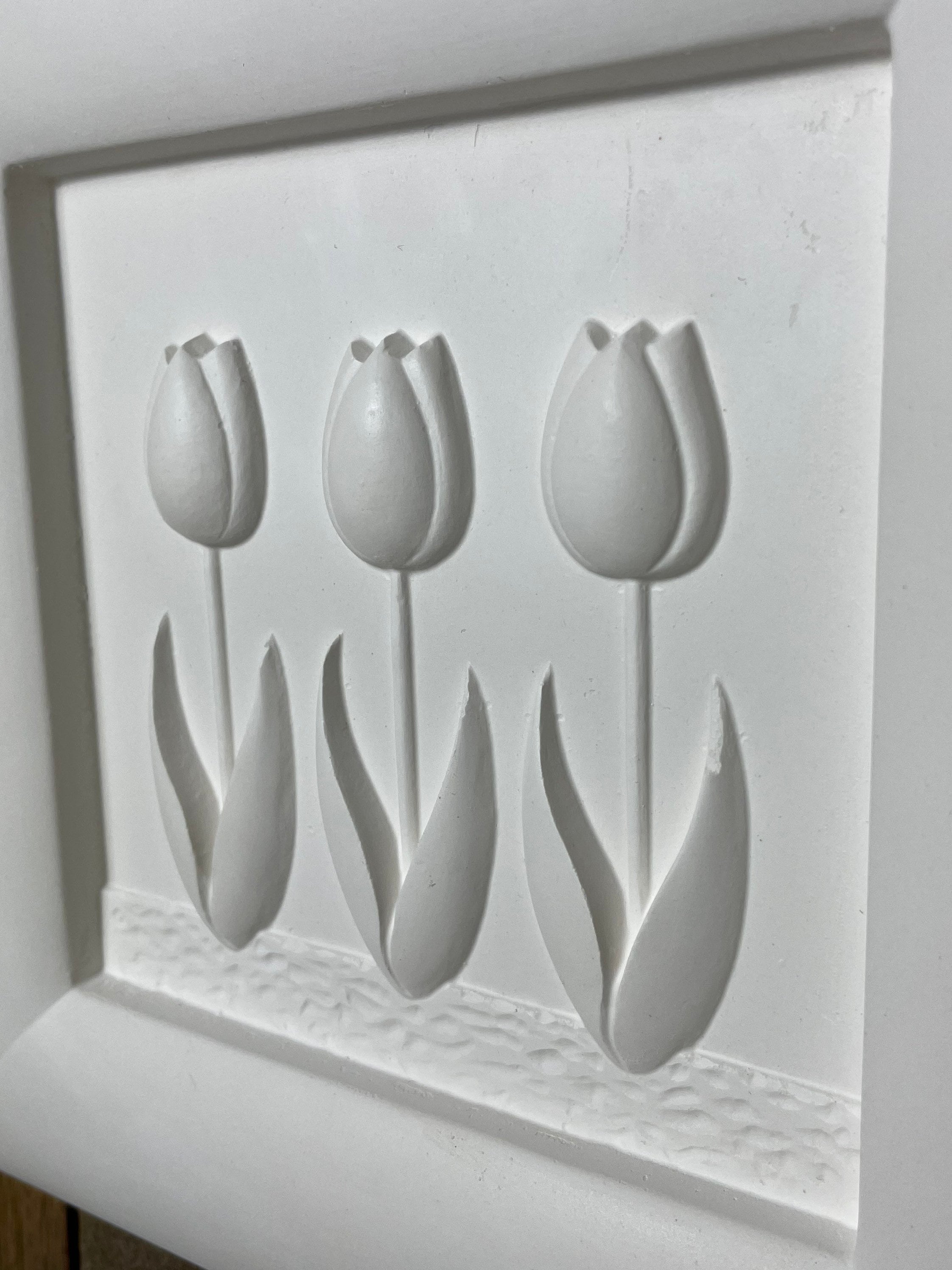 Tulips Plaster Plaque Plaster Cast Wall Art Garden - Etsy