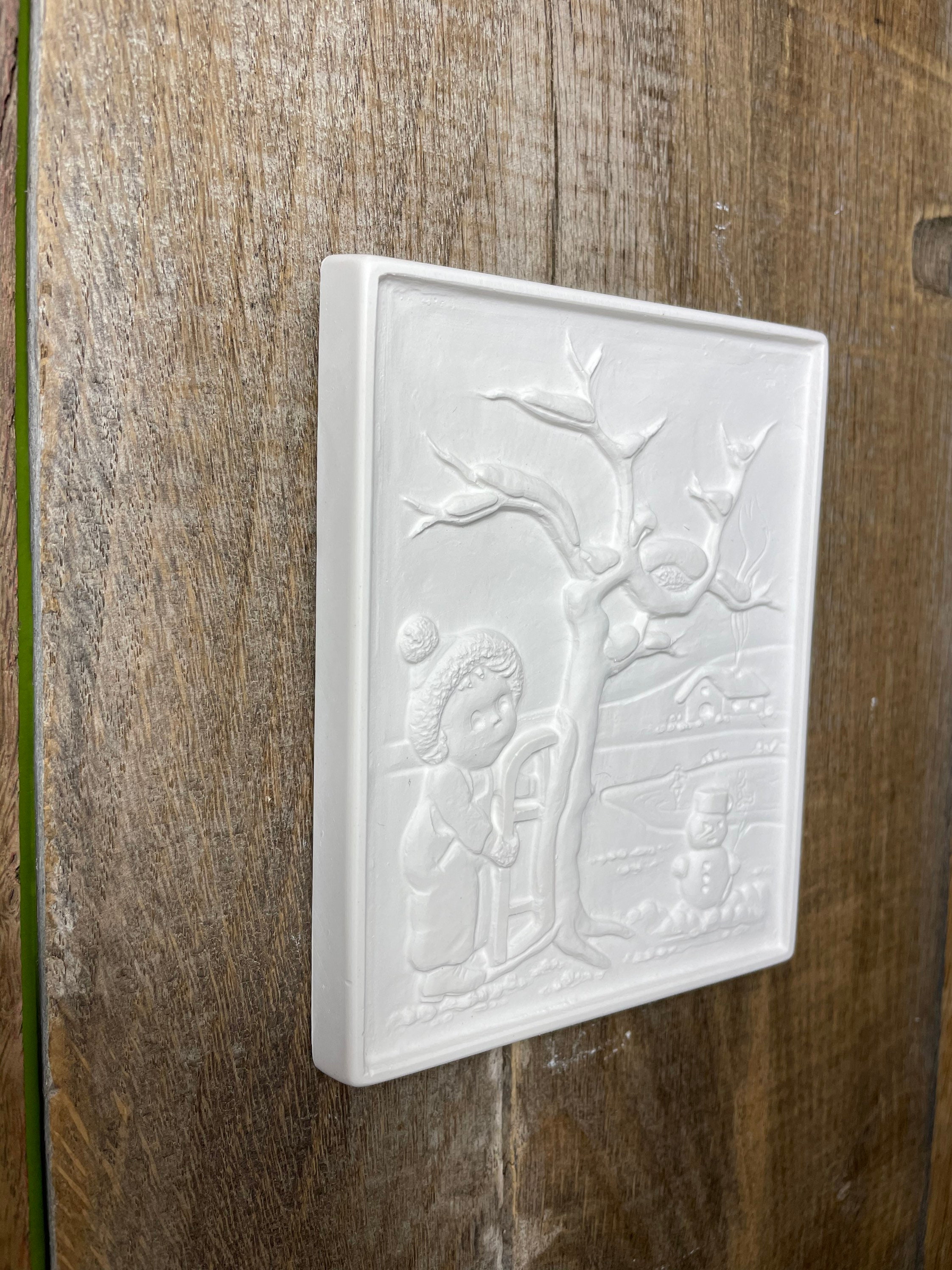 Winterfour Seasons Plaster Plaque Plaster Cast Wall Art - Etsy