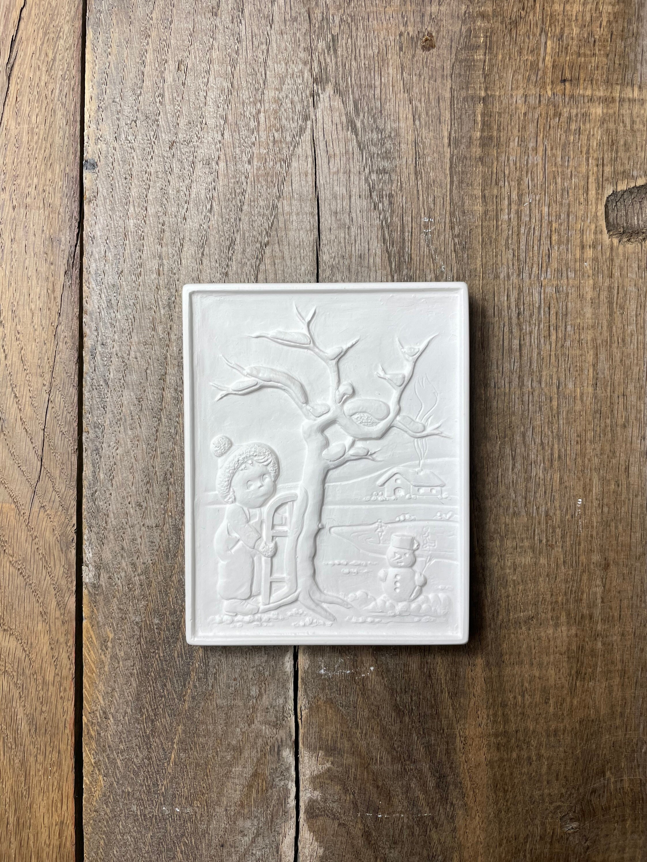 Winterfour Seasons Plaster Plaque Plaster Cast Wall Art - Etsy