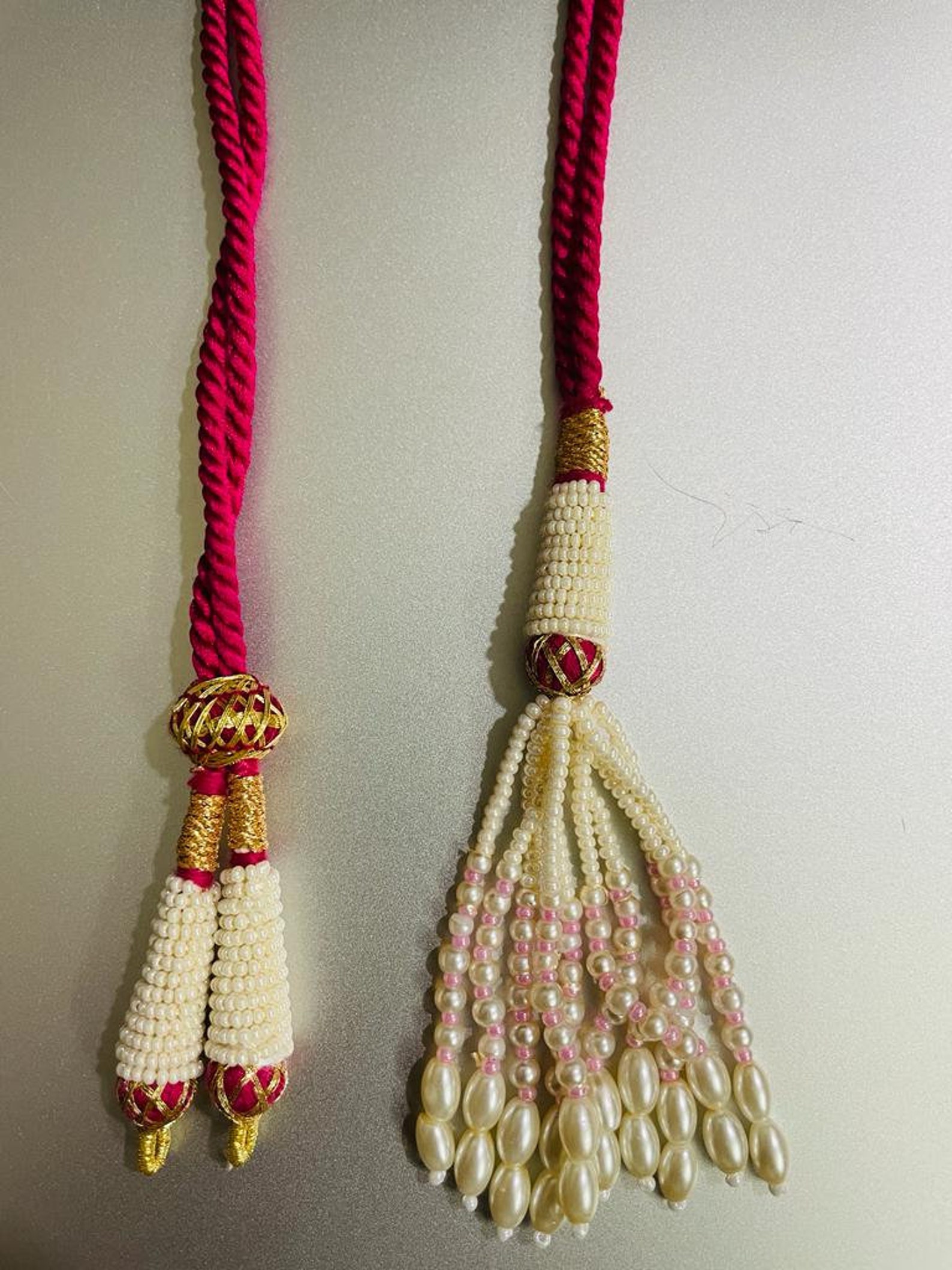 Adjustable Handmade Pink Necklace Thread, Indian Necklace Jewelry Cord ...