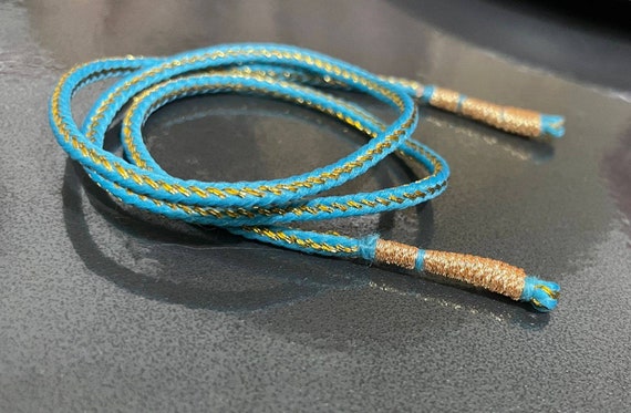 Adjustable Handmade Turquoise-golden Necklace Thread Indian - Etsy