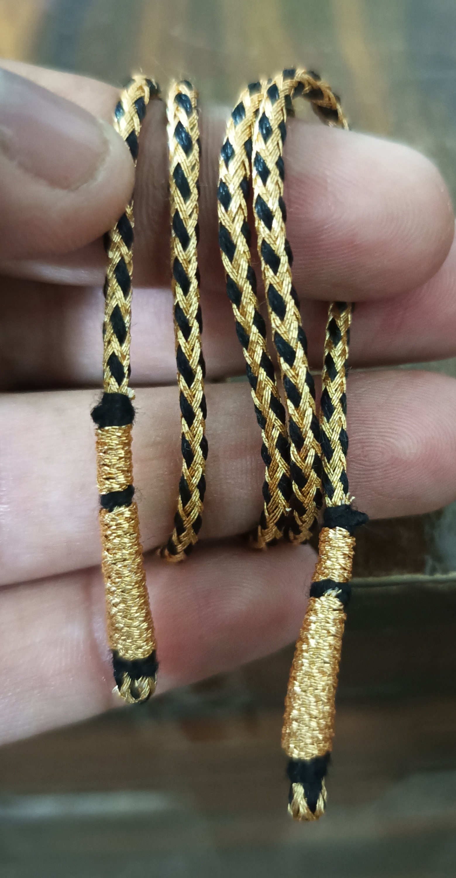 Adjustable Handmade Black-golden Necklace Thread | Indian Necklace ...