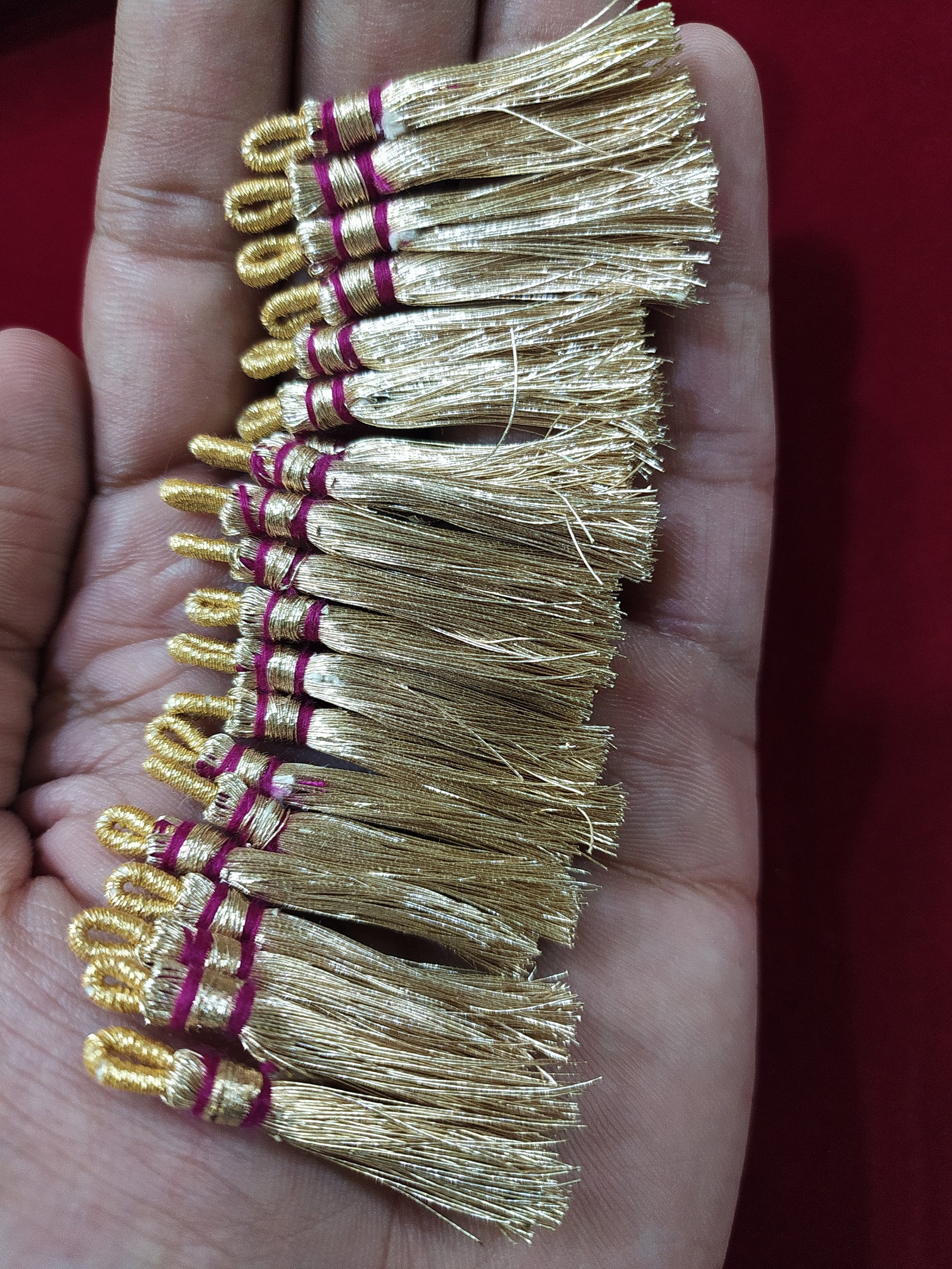 Zari Tassel, Golden Color, 2 Inches(app.), Handmade Zari Tassel, 20 ...