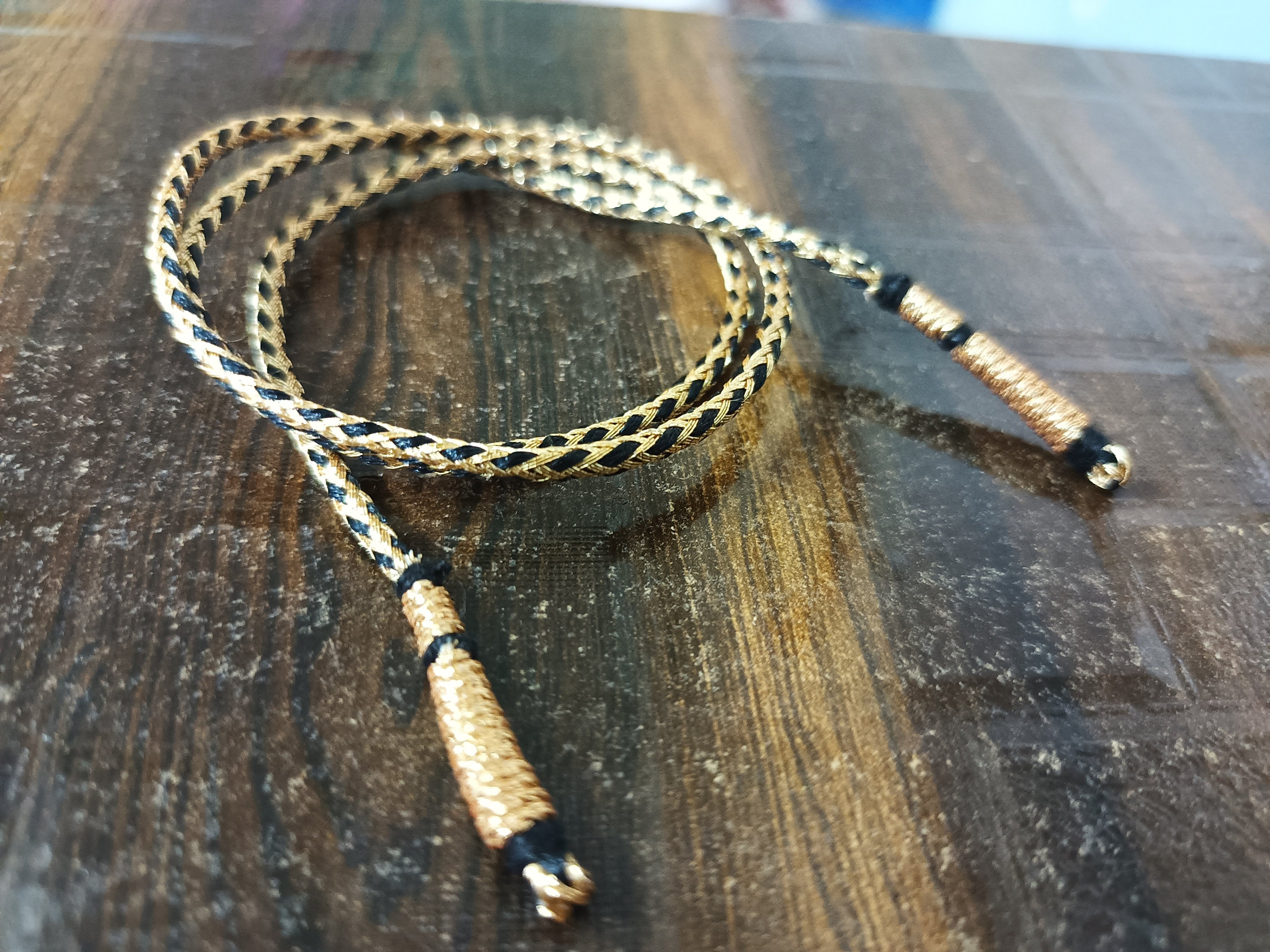 Adjustable Handmade Black-golden Necklace Thread | Indian Necklace ...