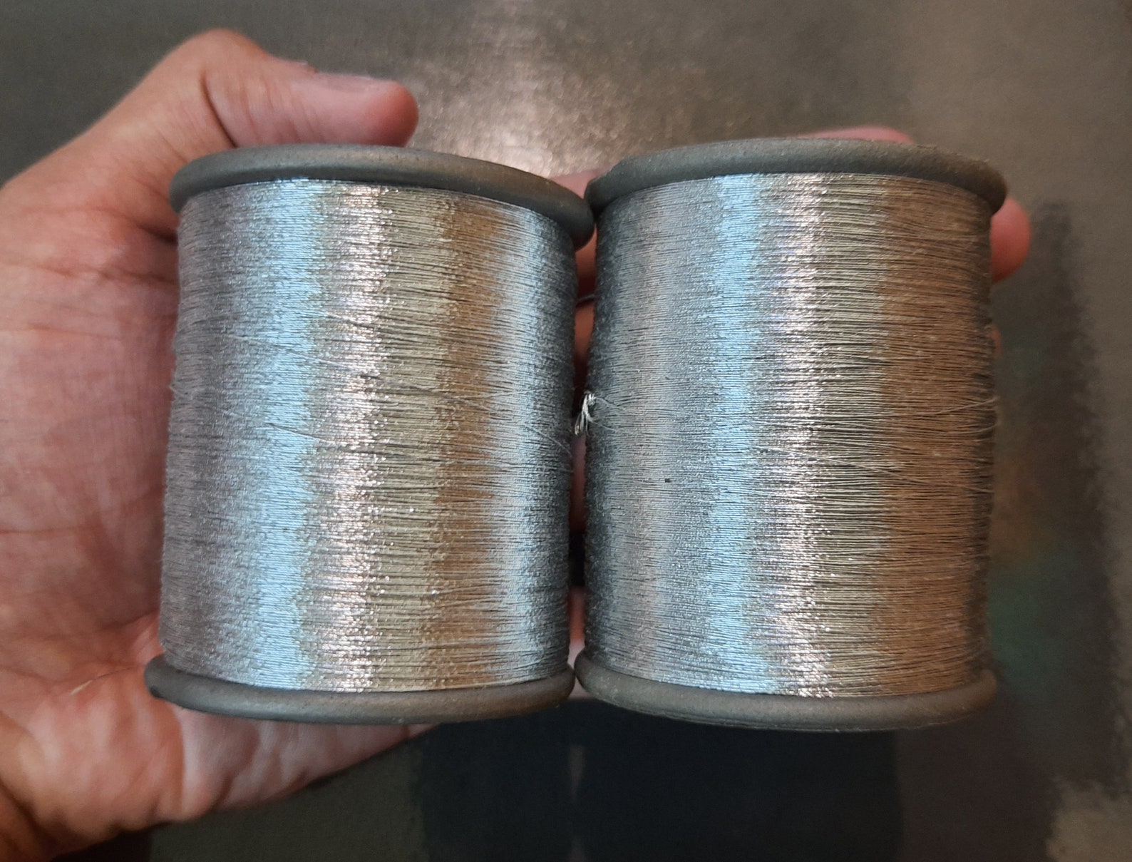 Silver Zari Metallic Thread-hand Machine Embroidery -metallic Sewing ...