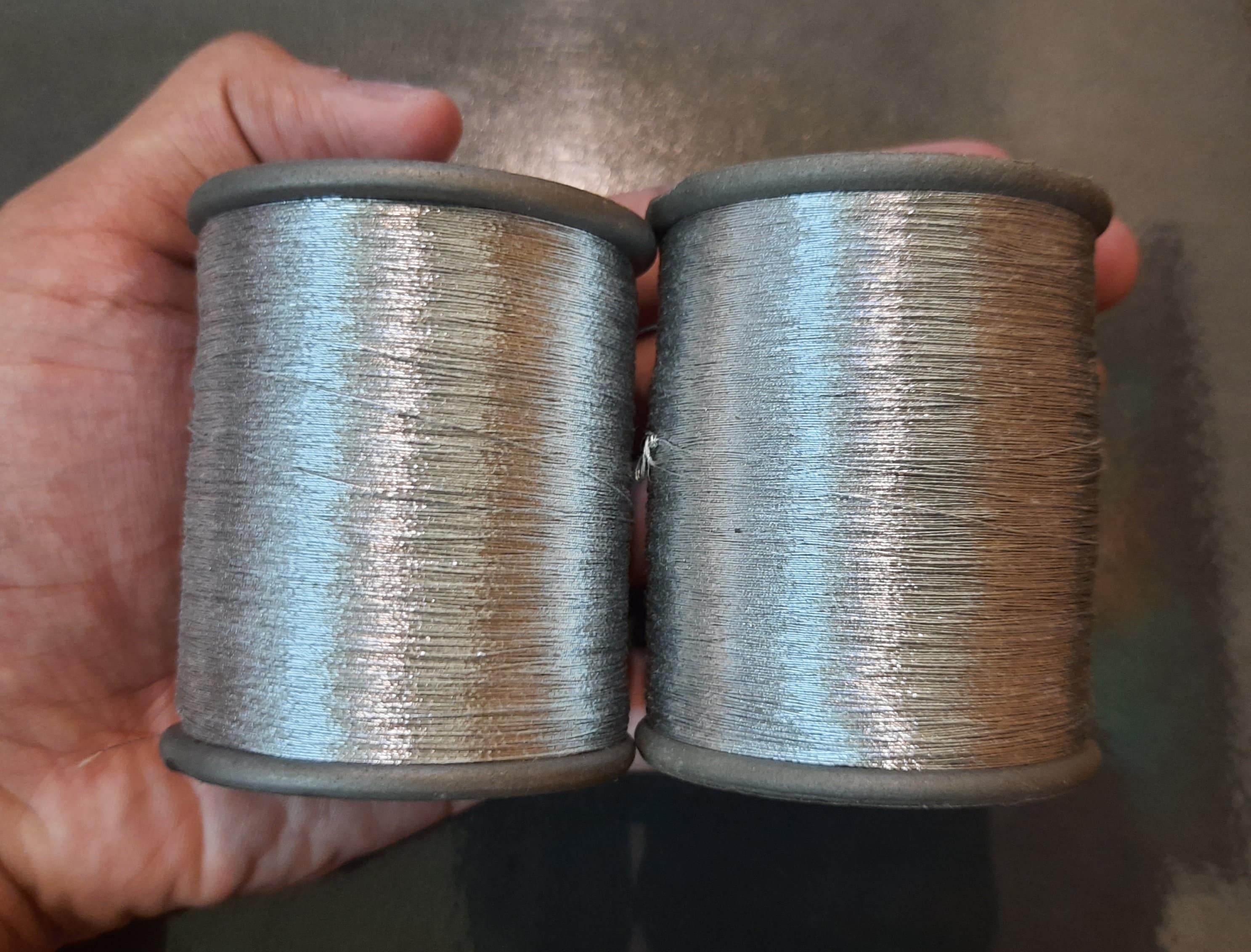 Silver Zari Metallic Thread-hand Machine Embroidery -metallic Sewing ...