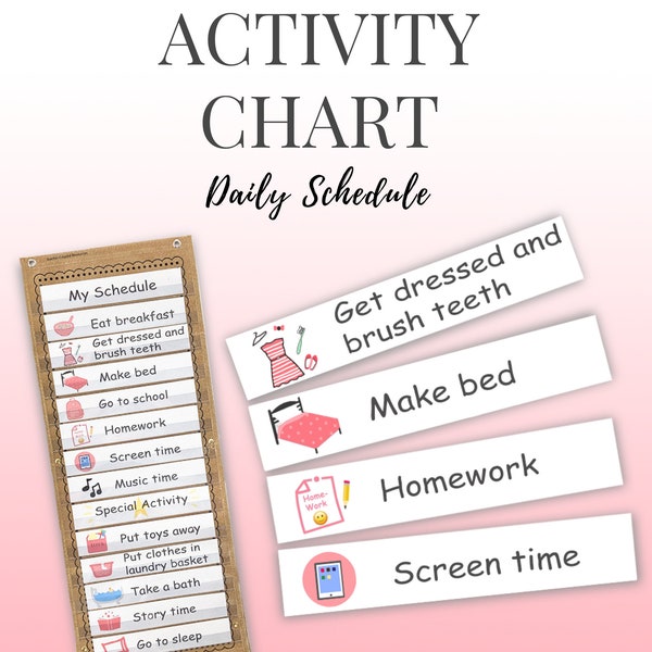 Daily Schedule Pocket Chart - Etsy