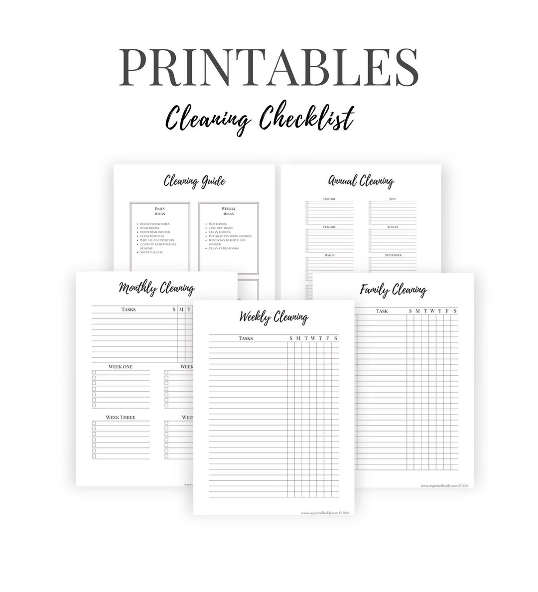 Printable Cleaning Checklists for Organizing Your Cleaning Schedule - Etsy