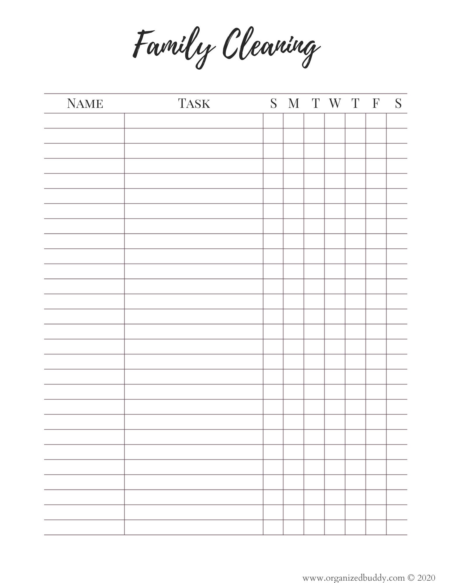 Printable Cleaning Checklists for Organizing Your Cleaning Schedule - Etsy