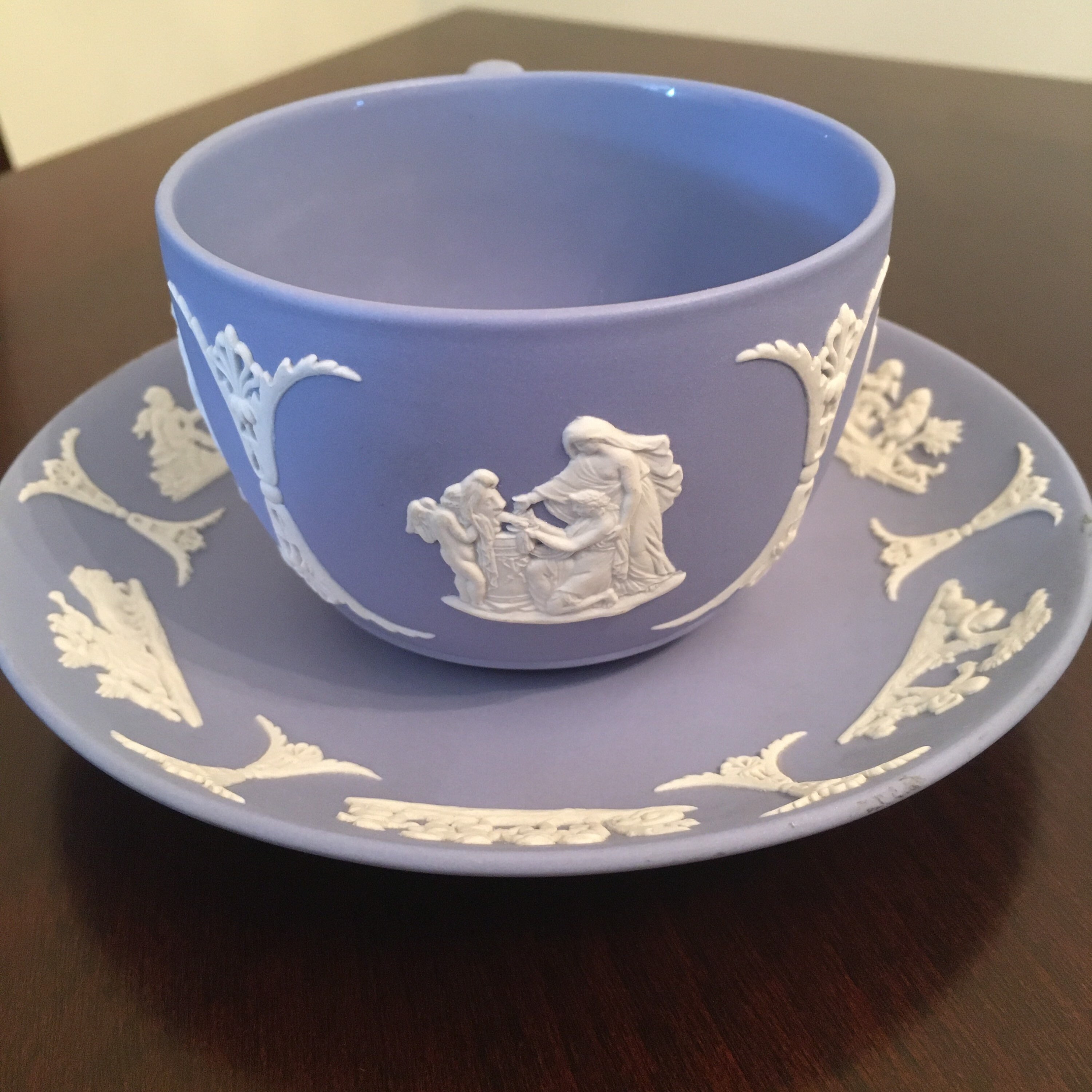 Wedgwood Blue Jasperware Tea Cup and Saucer 1952 - Etsy