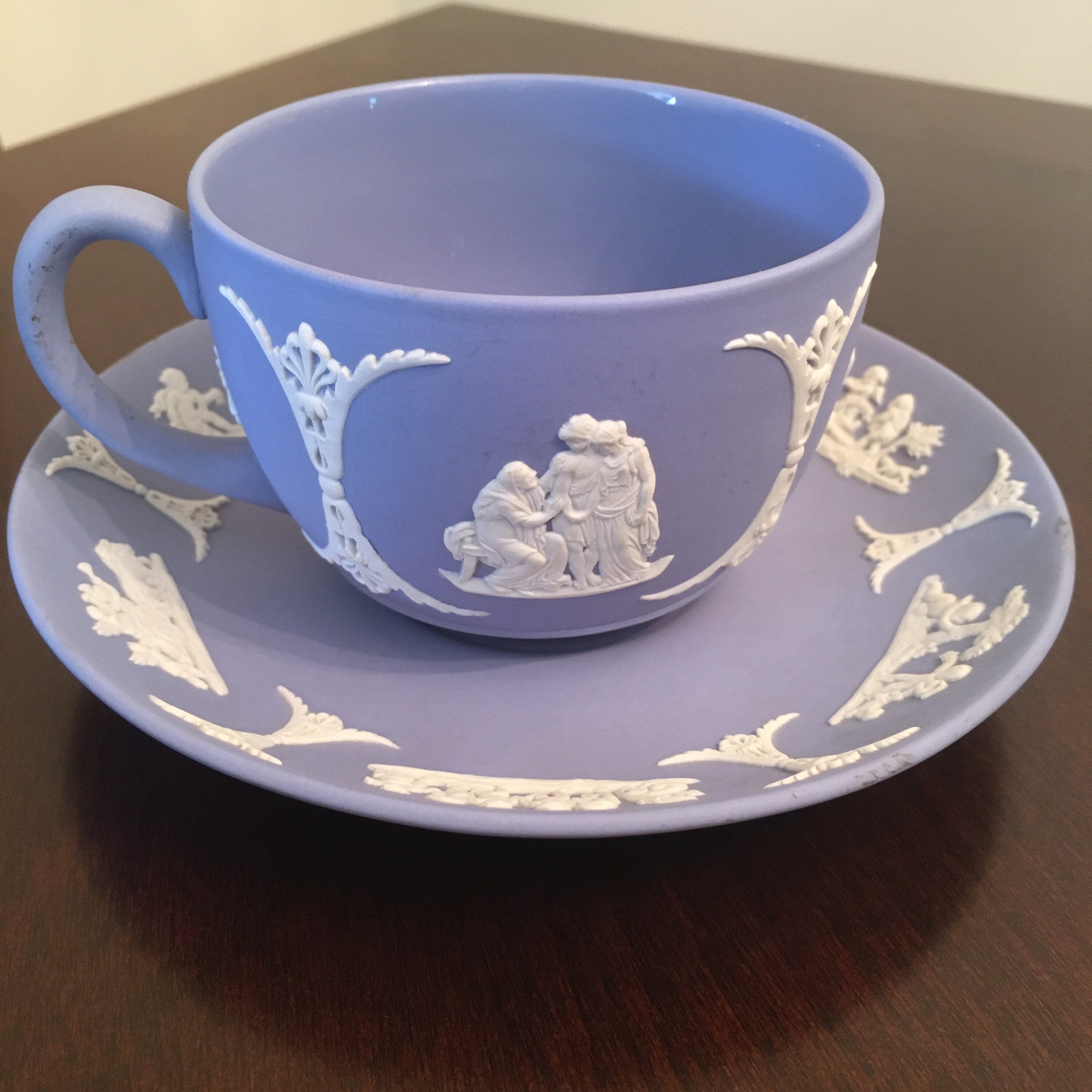 Wedgwood Blue Jasperware Tea Cup and Saucer 1952 - Etsy