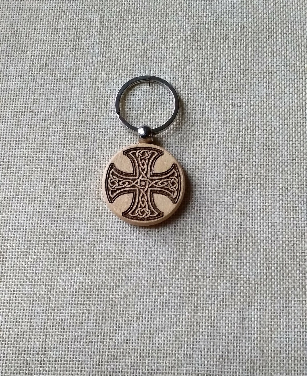 Cross Keyring, Personalized, Celtic Cross, Keyring, Wood, Irish, Celtic ...