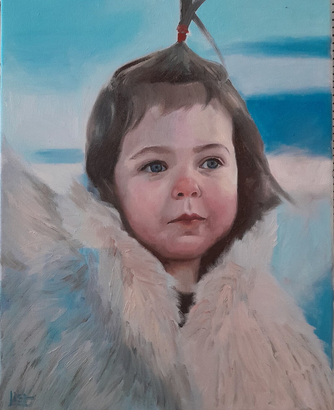 Textured Portrait Painting With Oil Colors on Canvas Custom Wall Art ...