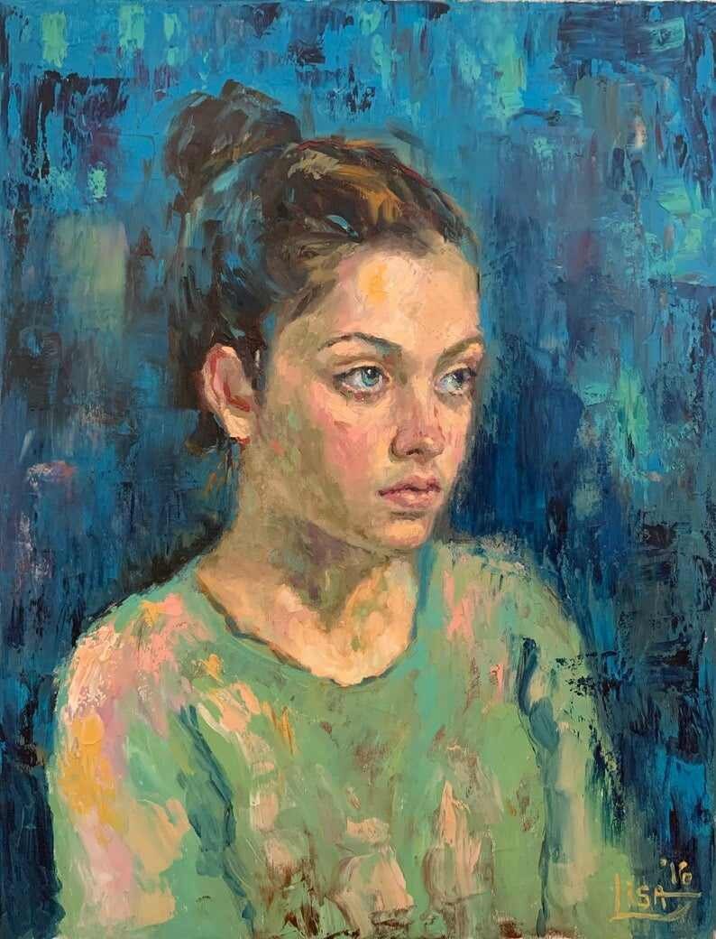 Custom Oil Portrait Painting From Photo Commission Canvas From Photo ...