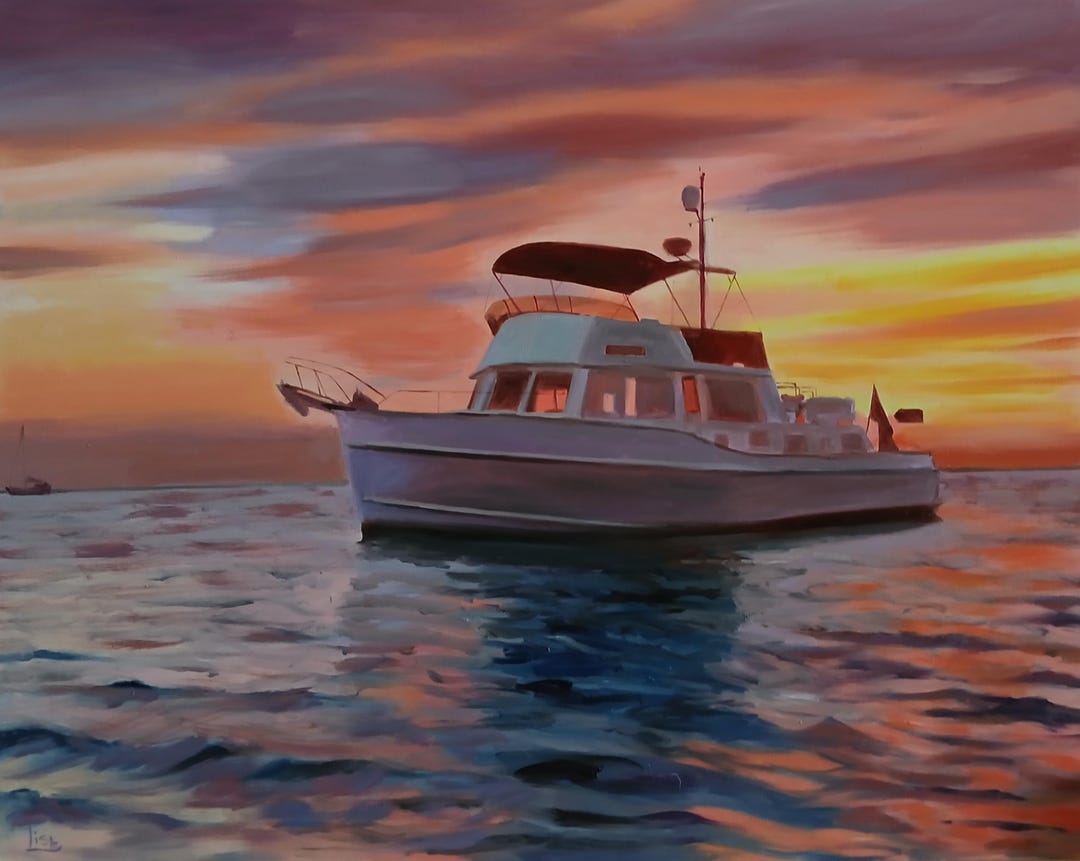 Boat Portrait Custom Painting From Photo Oil Canvas Hand Painted ...